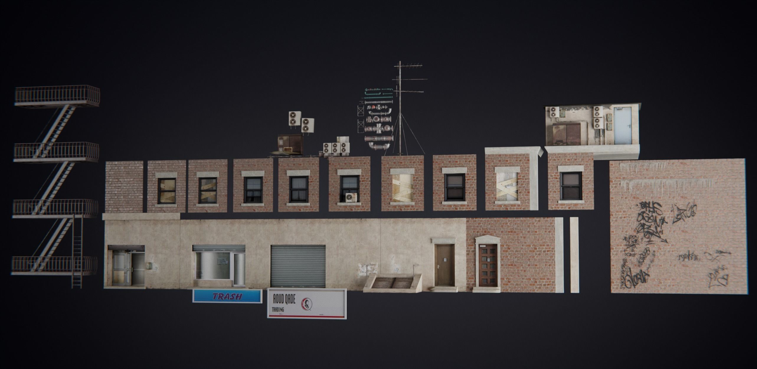 3D model Old city street Assets VR / AR / low-poly | CGTrader