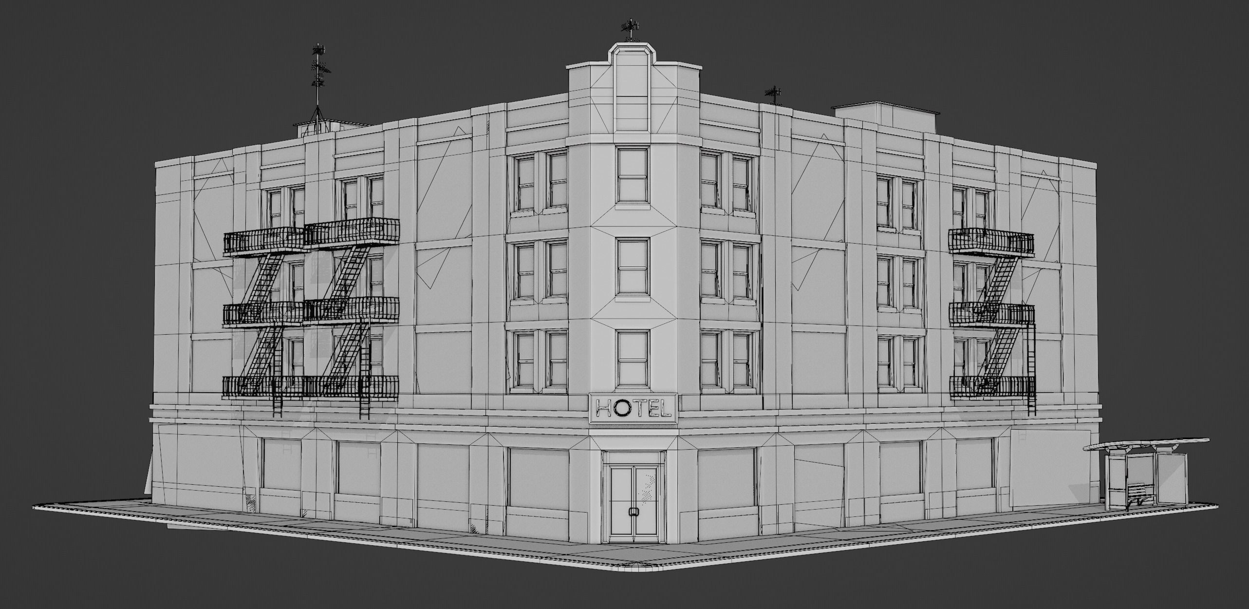 3D model Old city street Assets VR / AR / low-poly | CGTrader