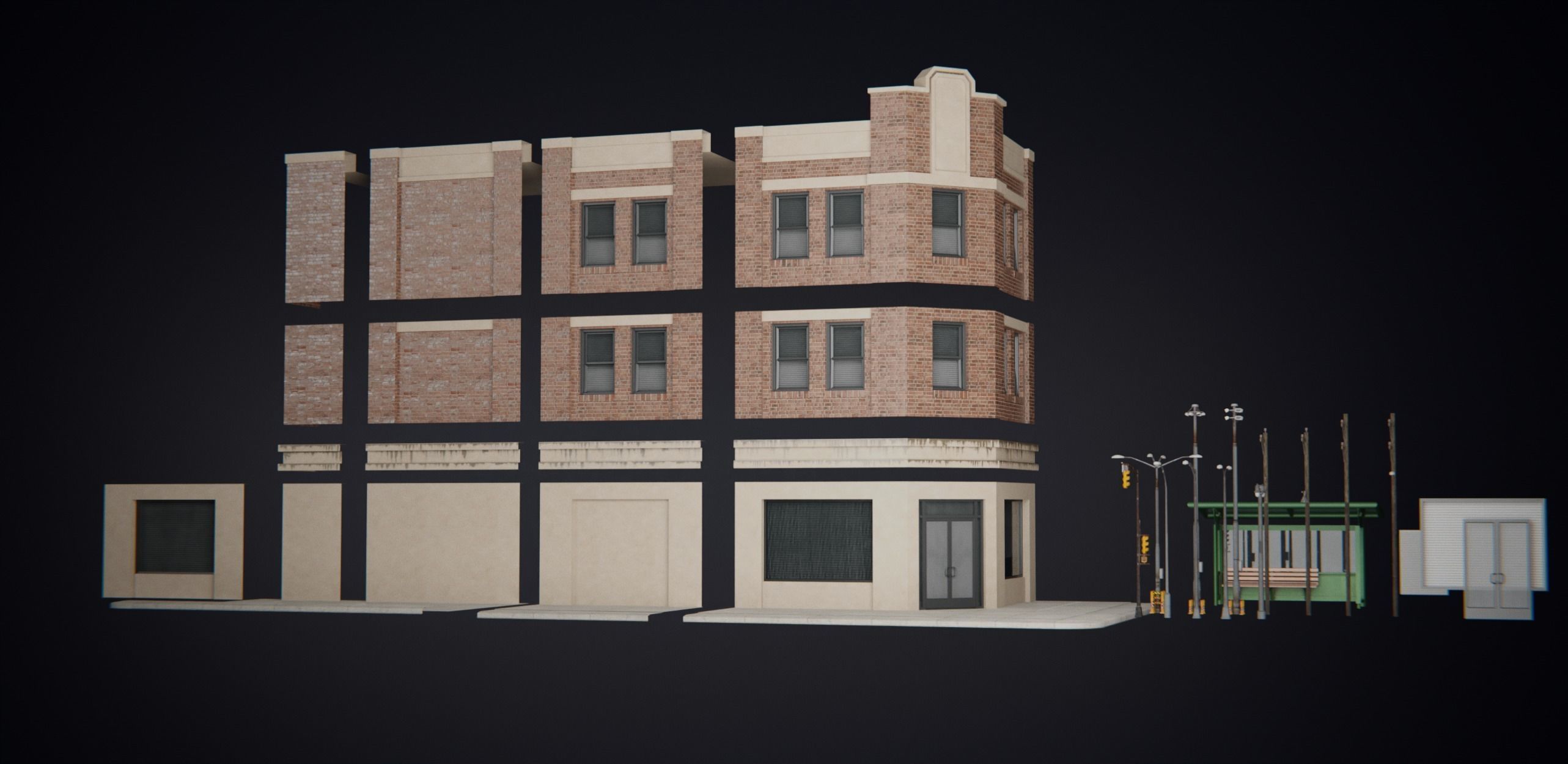 3D model Old city street Assets VR / AR / low-poly | CGTrader