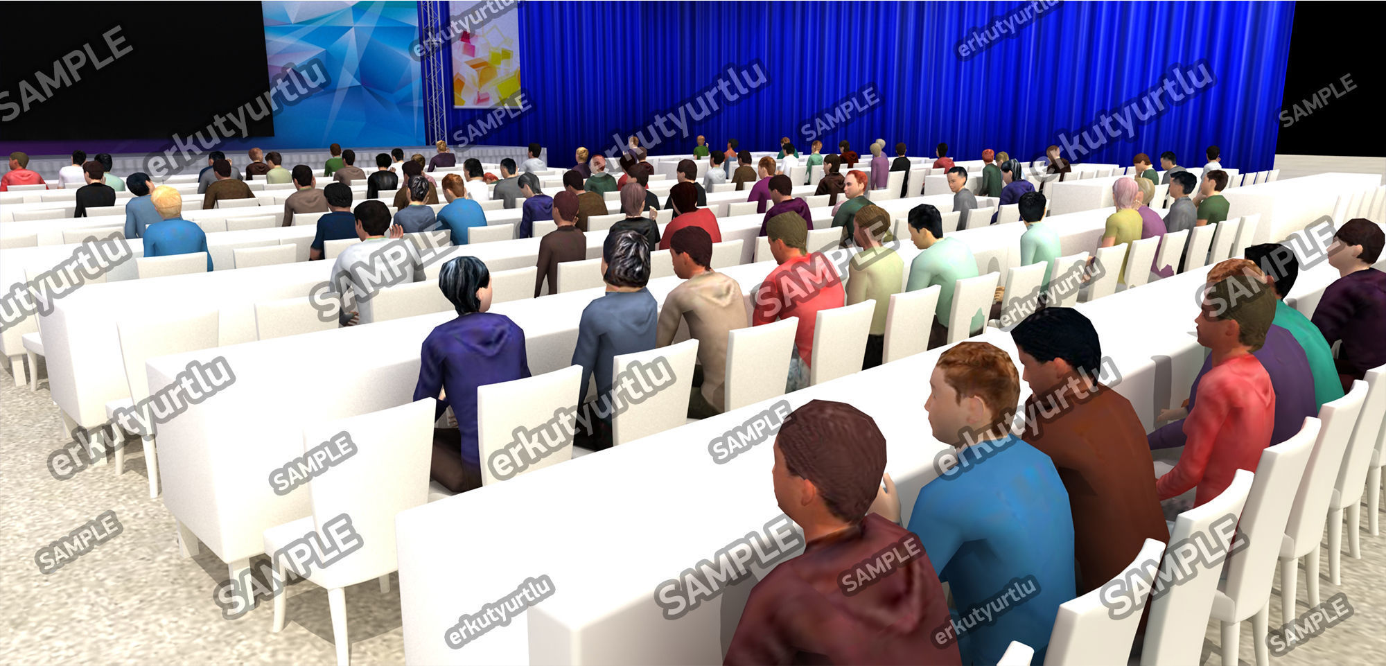 3D Virtual Stage Seat Plan 001 3D model | CGTrader