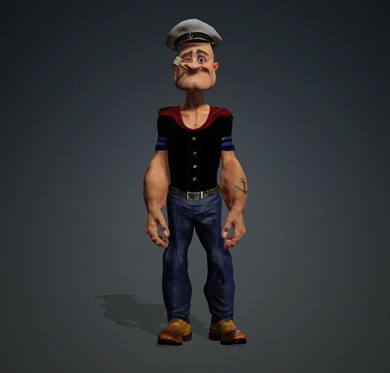 Popay High quality character full Rigged and Animated 3D model animated ...