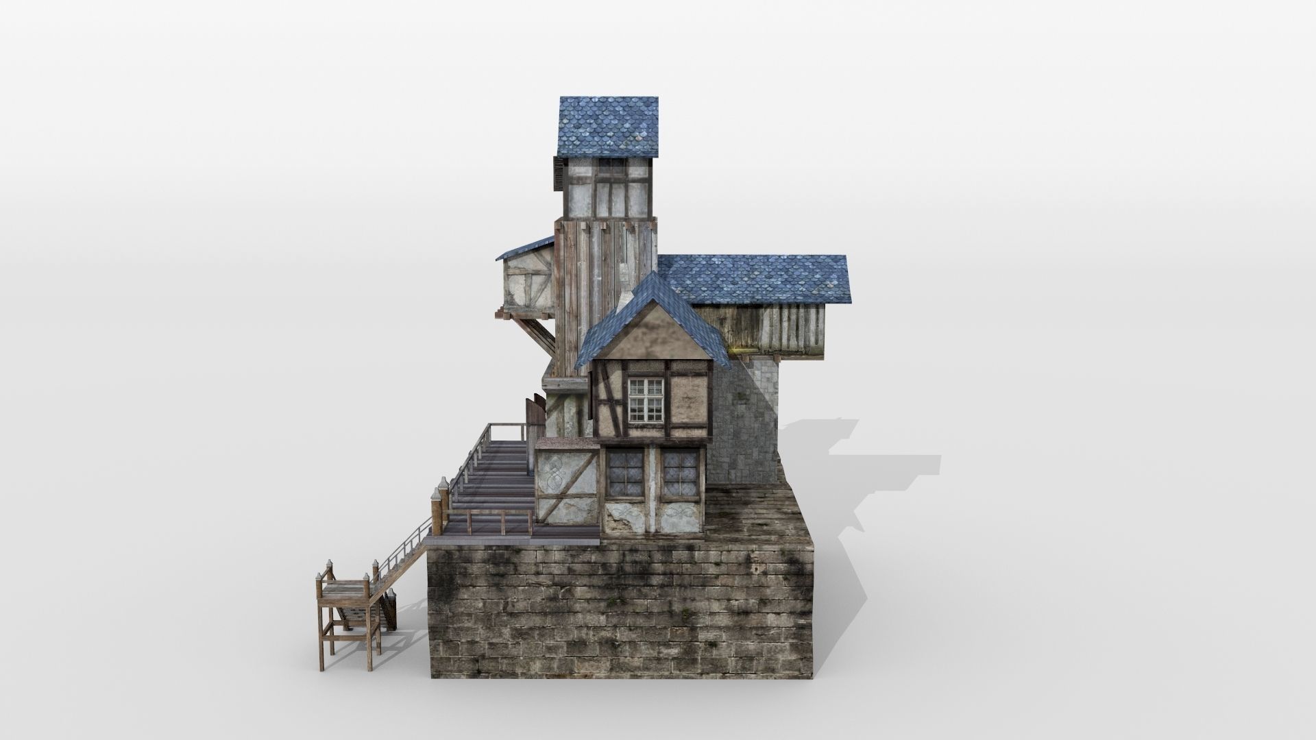 Fantasy-style medieval half-timbered building 3D model | CGTrader