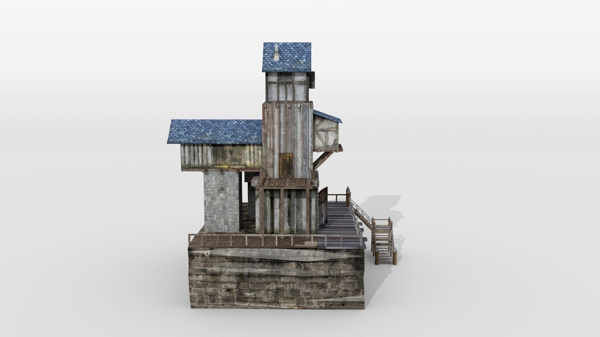 Fantasy-style medieval half-timbered building 3D model | CGTrader