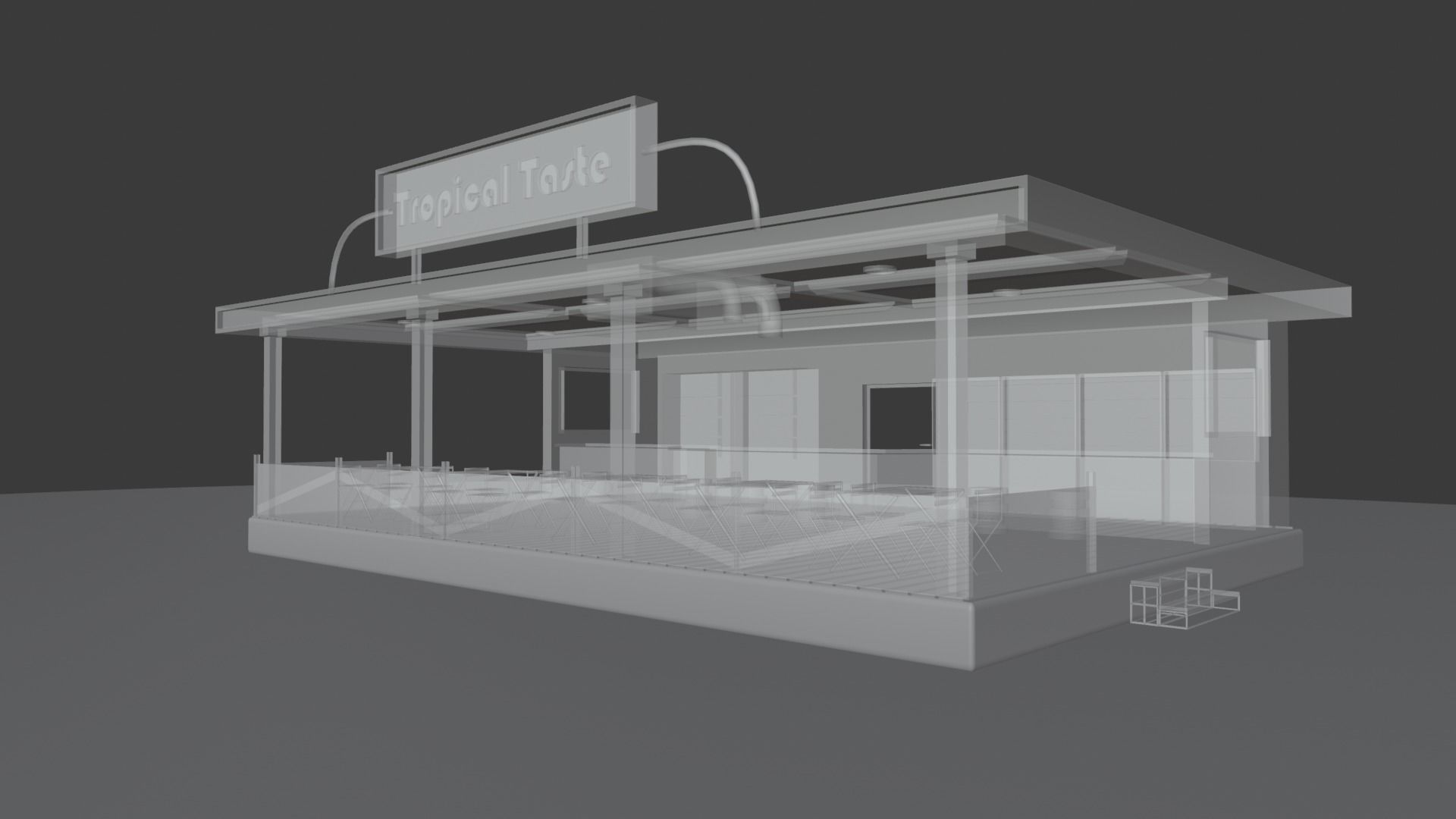 3D model Restaurant - Low poly VR / AR / low-poly | CGTrader