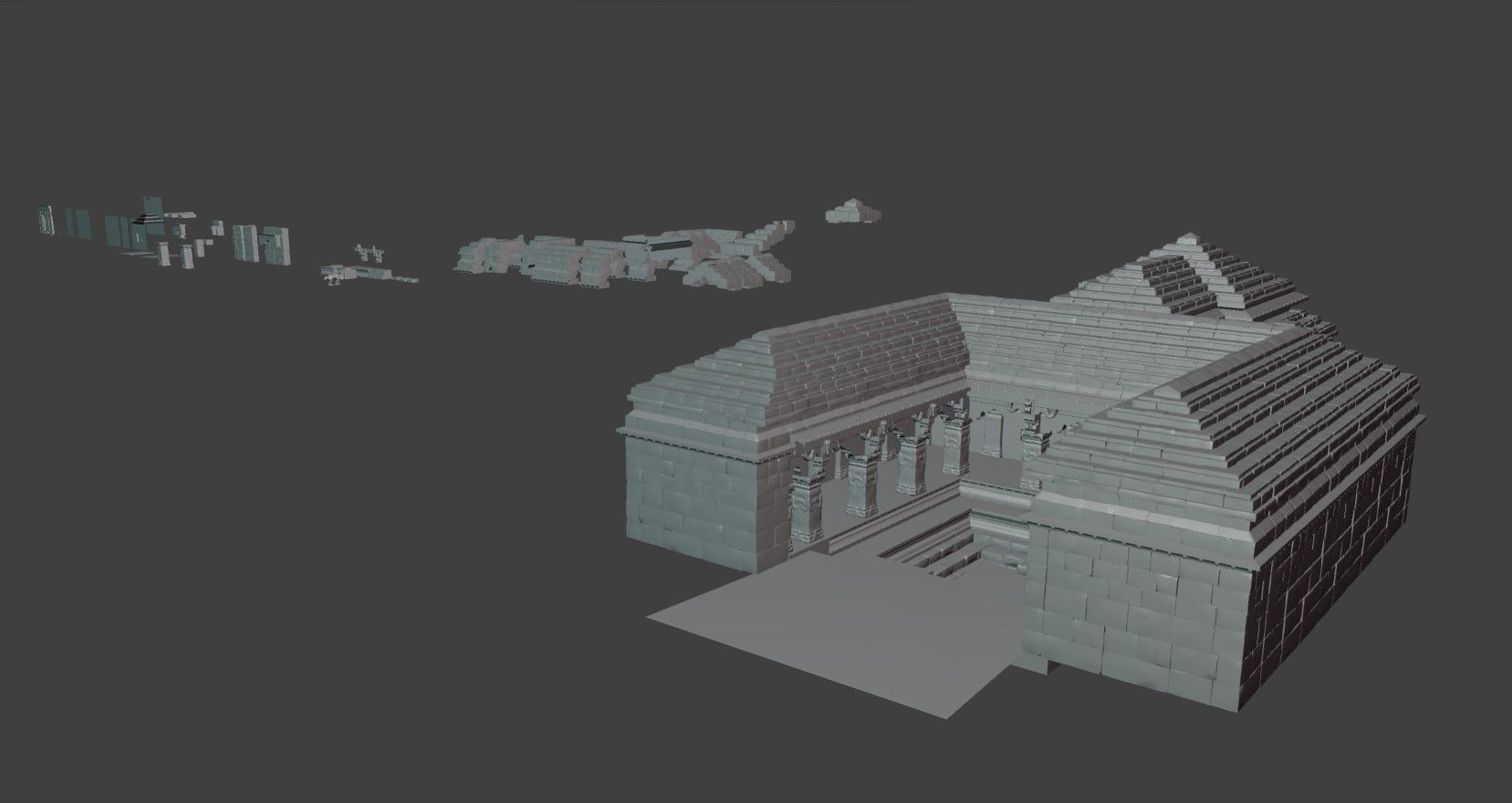 3D model Old Temple - Modular Asset VR / AR / low-poly | CGTrader