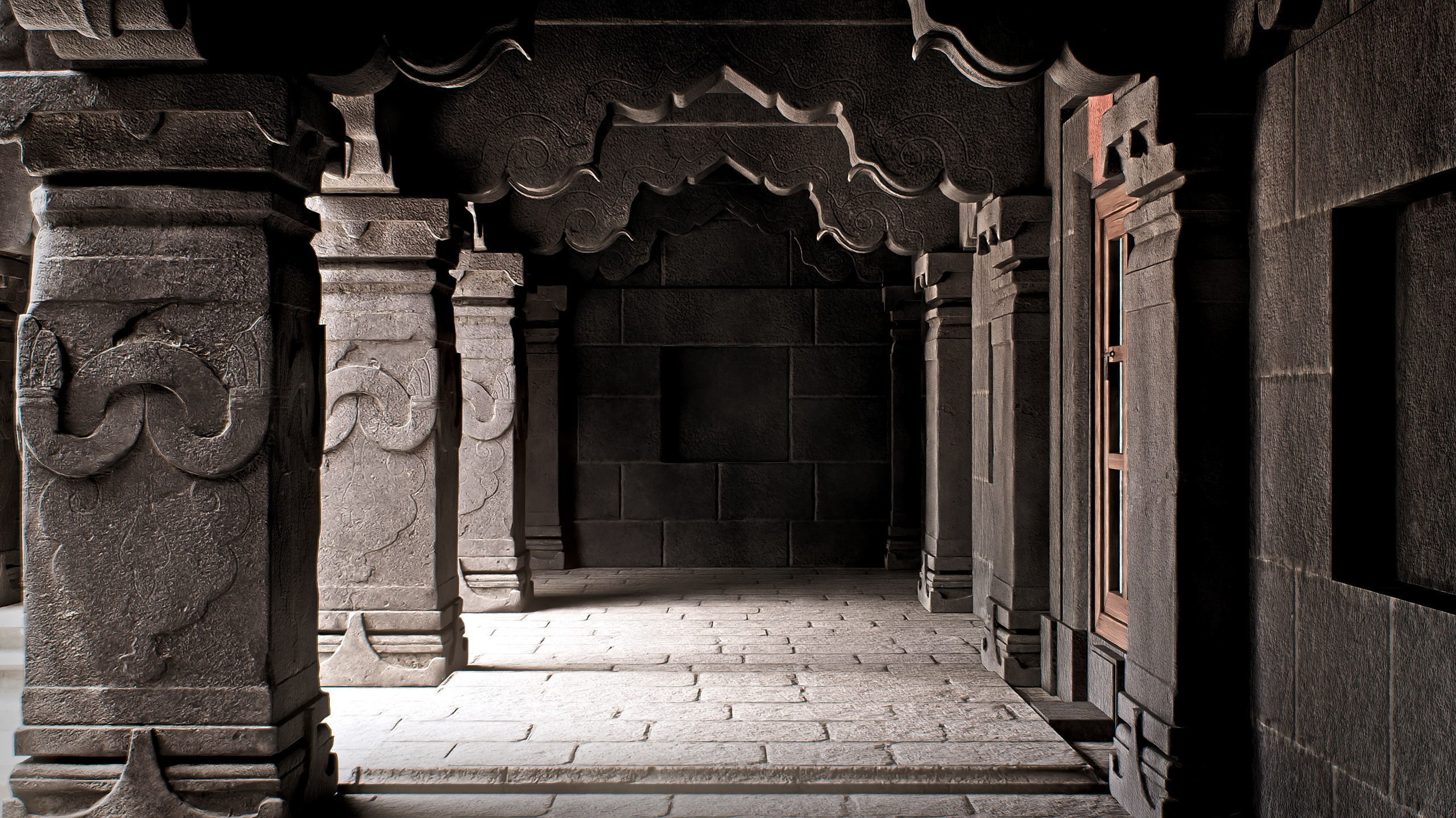 3D model Old Temple - Modular Asset VR / AR / low-poly | CGTrader