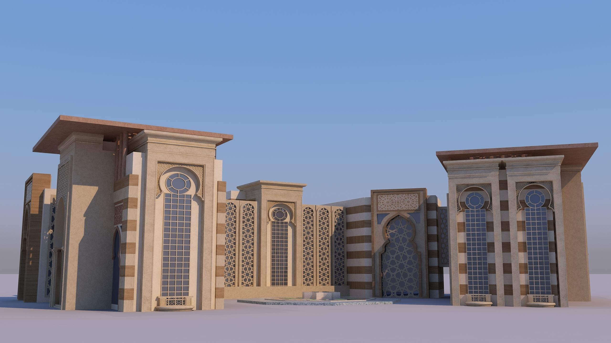 0166 - Islamic Facade Building 3D model | CGTrader