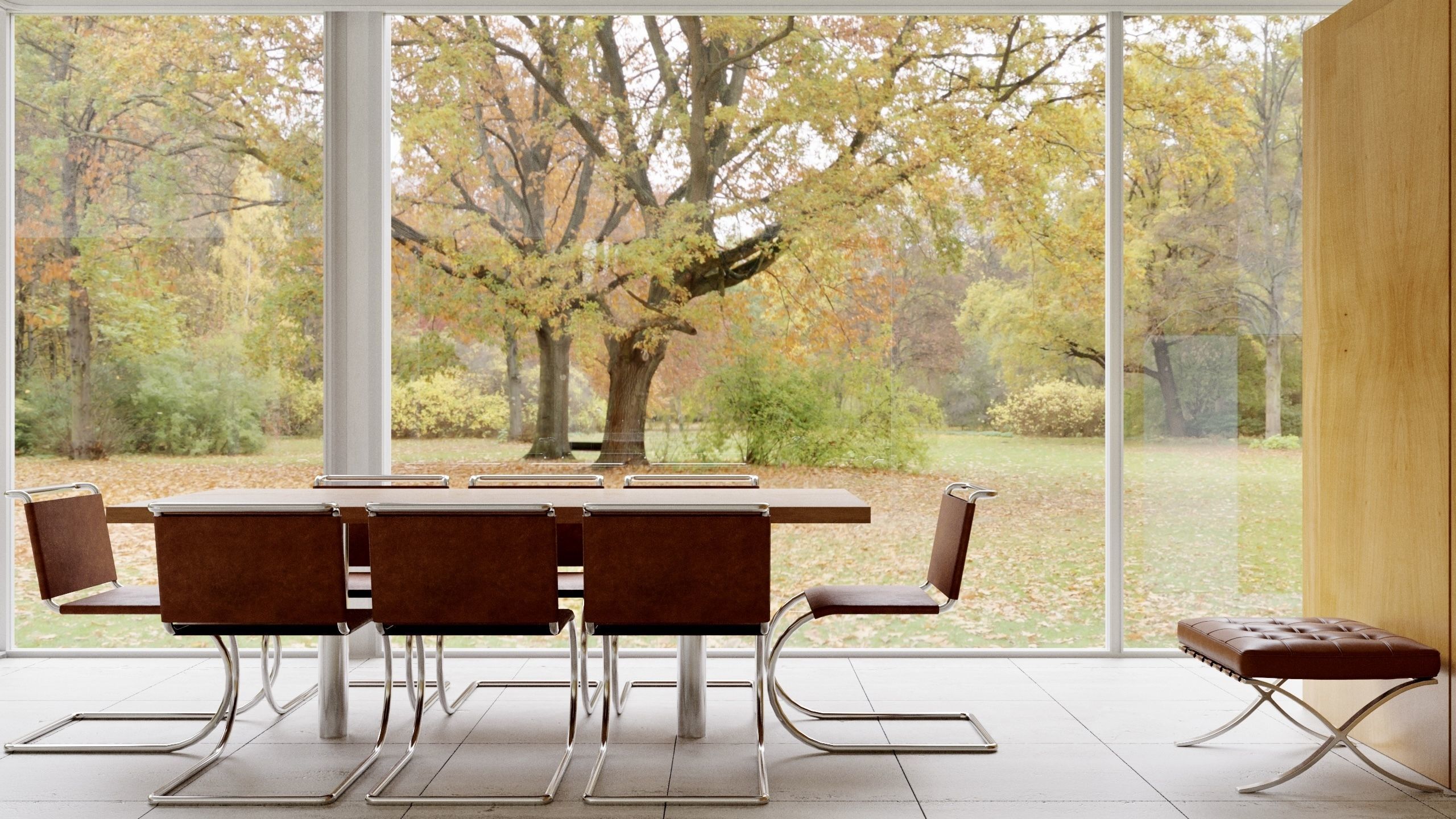 Farnsworth house - Mies van der Rohe - Cinema 4d - Corona render 3D ...