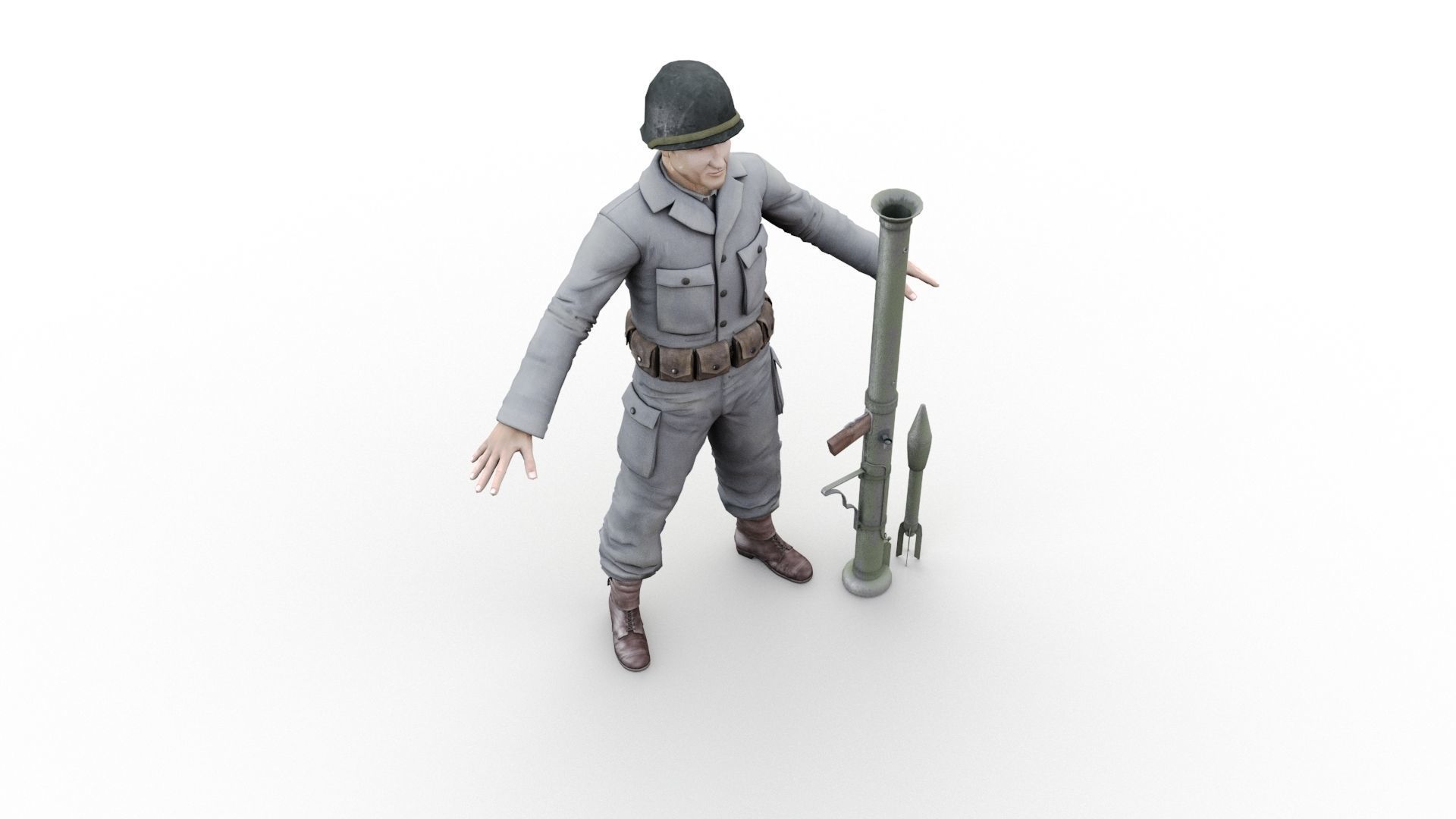3D model infantry US 1941 VR / AR / low-poly | CGTrader