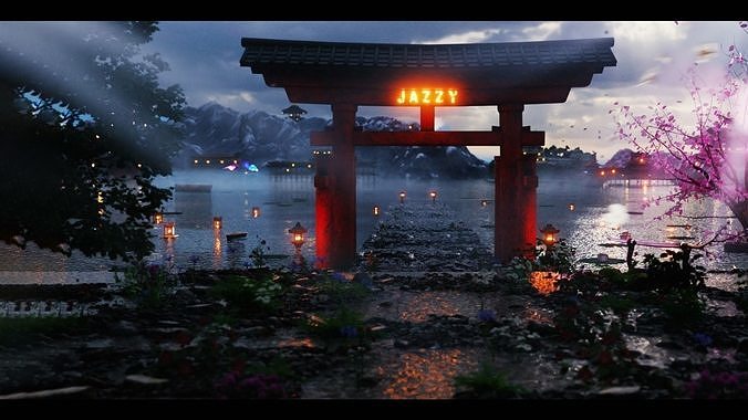 Japanese Scene 3D model animated | CGTrader
