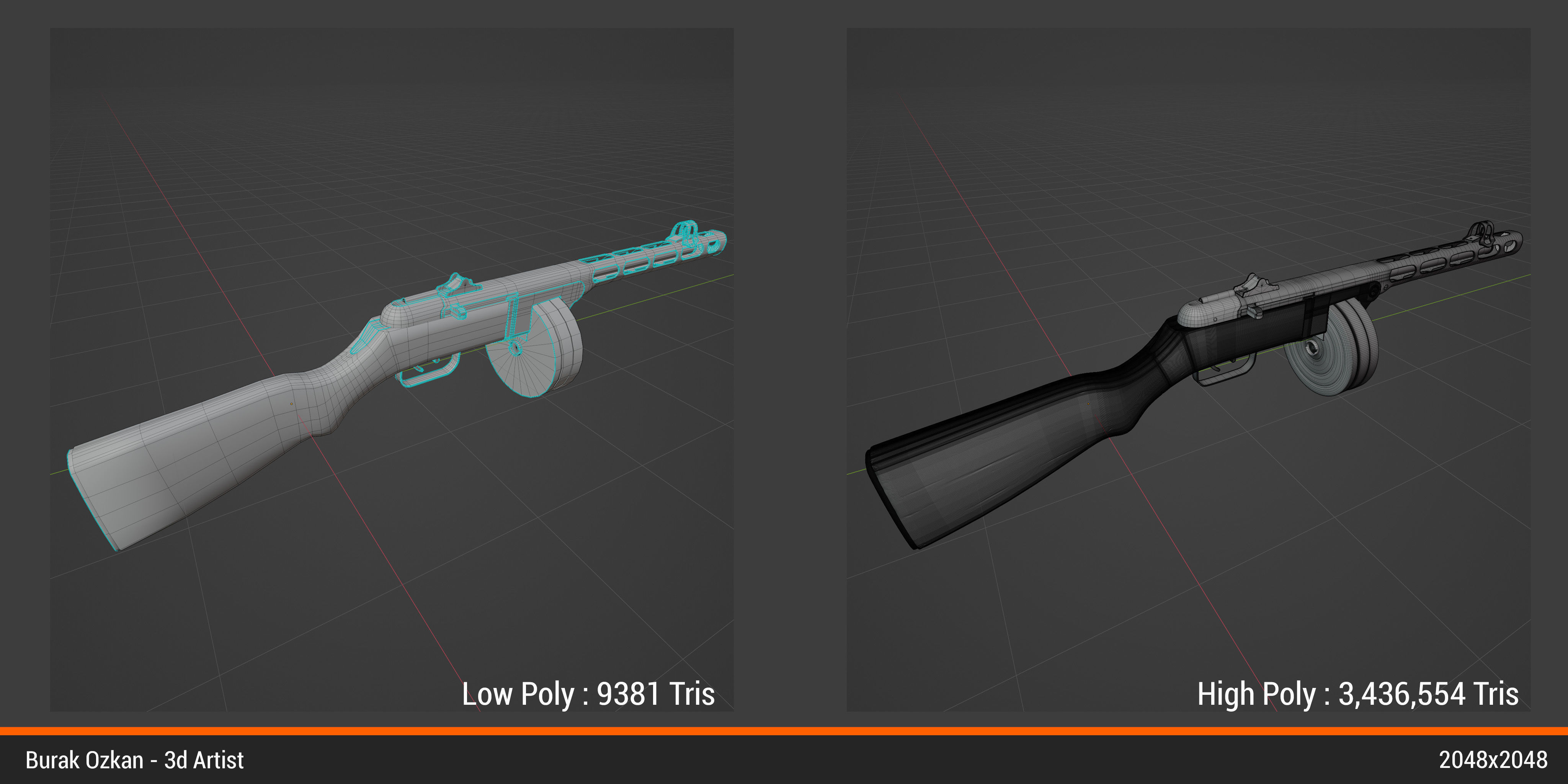 3D model Ppsh-41 Gun VR / AR / low-poly | CGTrader