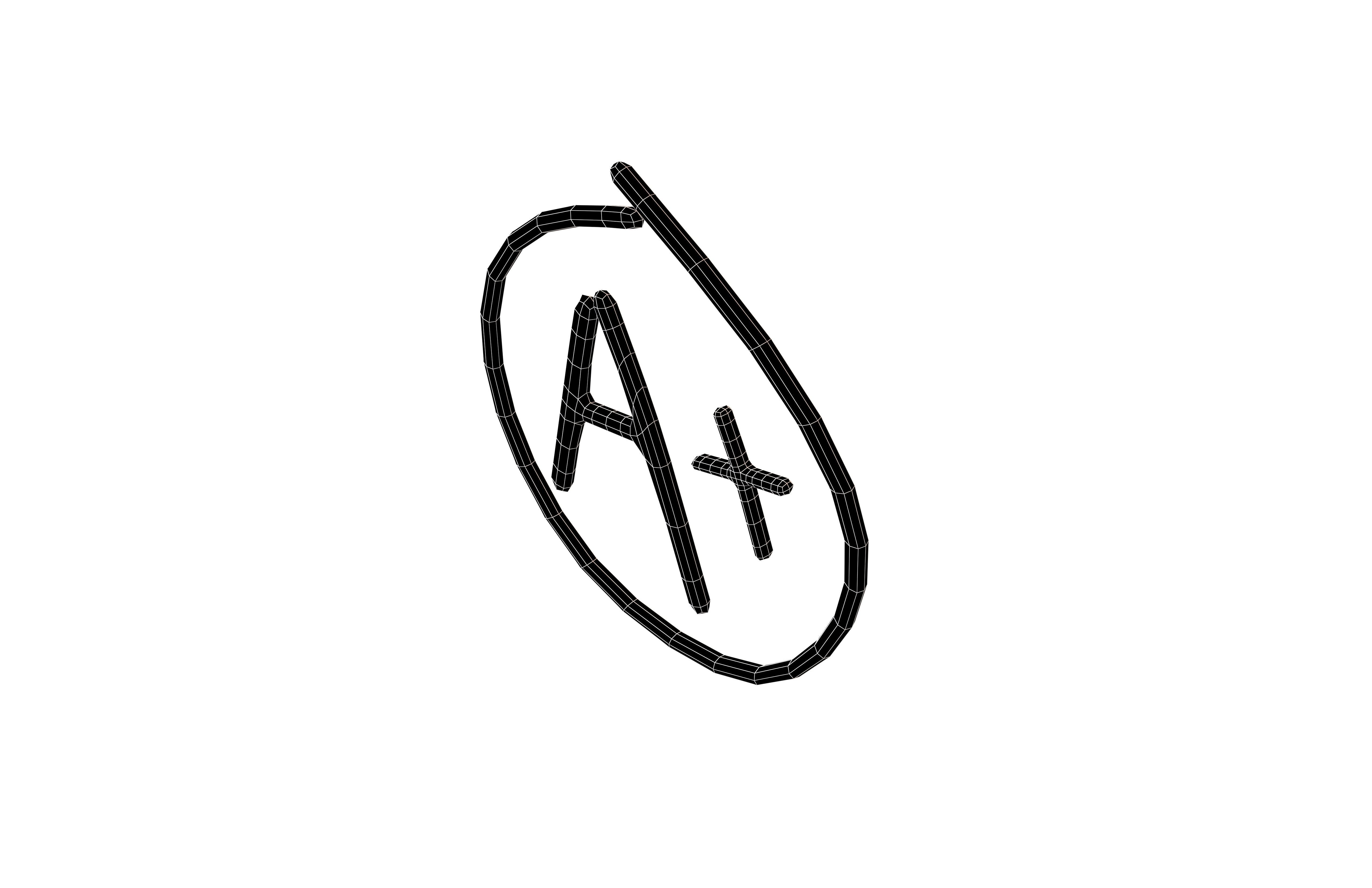 3D model Grade A Plus Symbol v1 001 VR / AR / low-poly | CGTrader