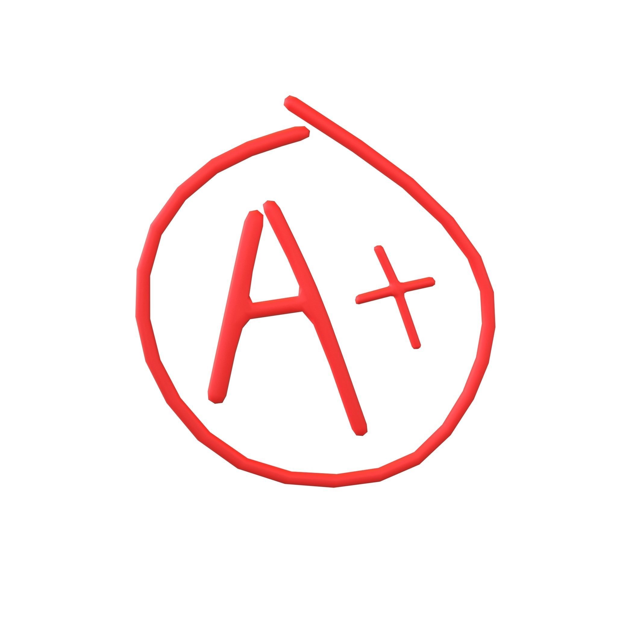 3D model Grade A Plus Symbol v1 001 VR / AR / low-poly | CGTrader