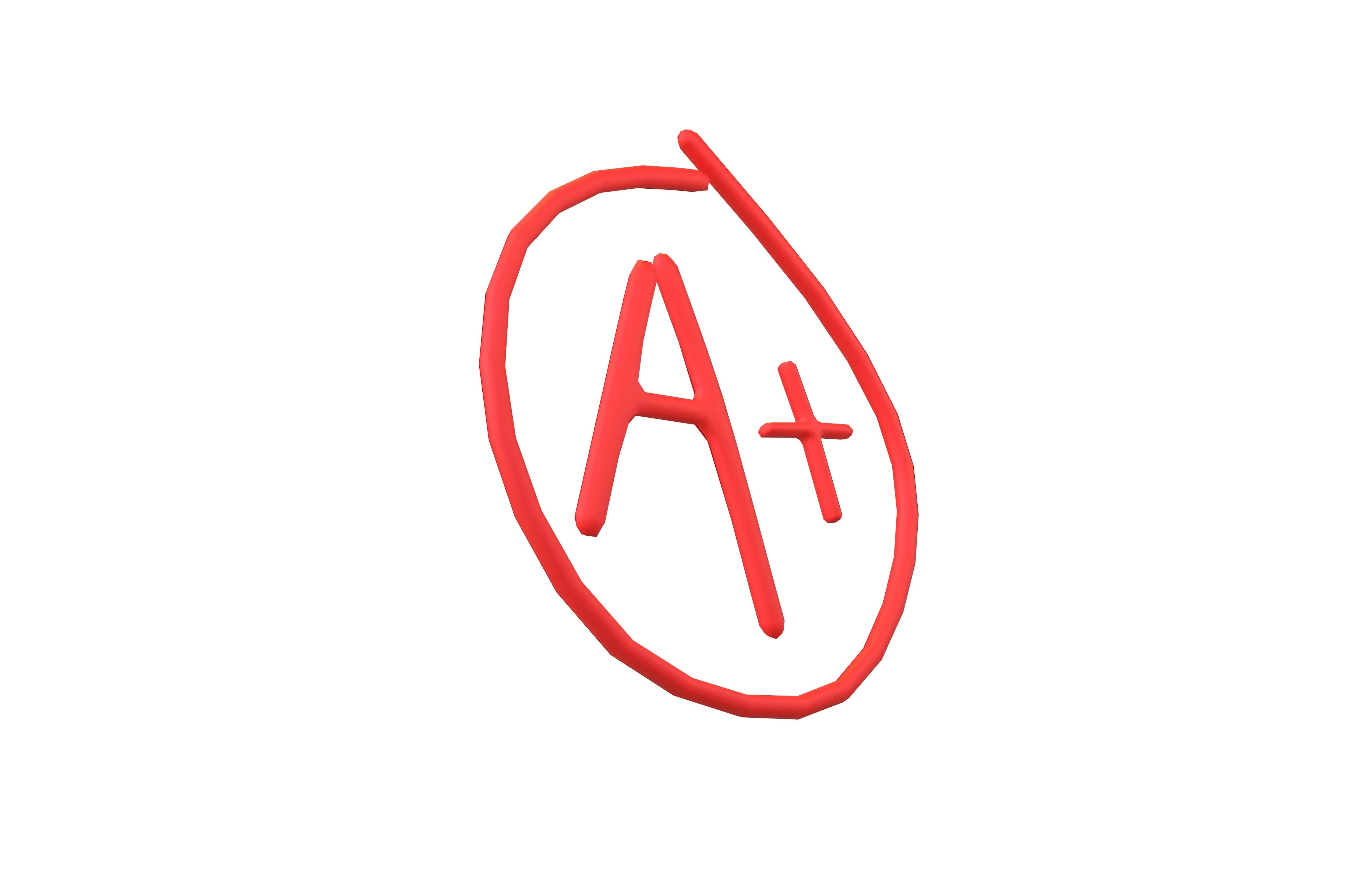 3D model Grade A Plus Symbol v1 001 VR / AR / low-poly | CGTrader