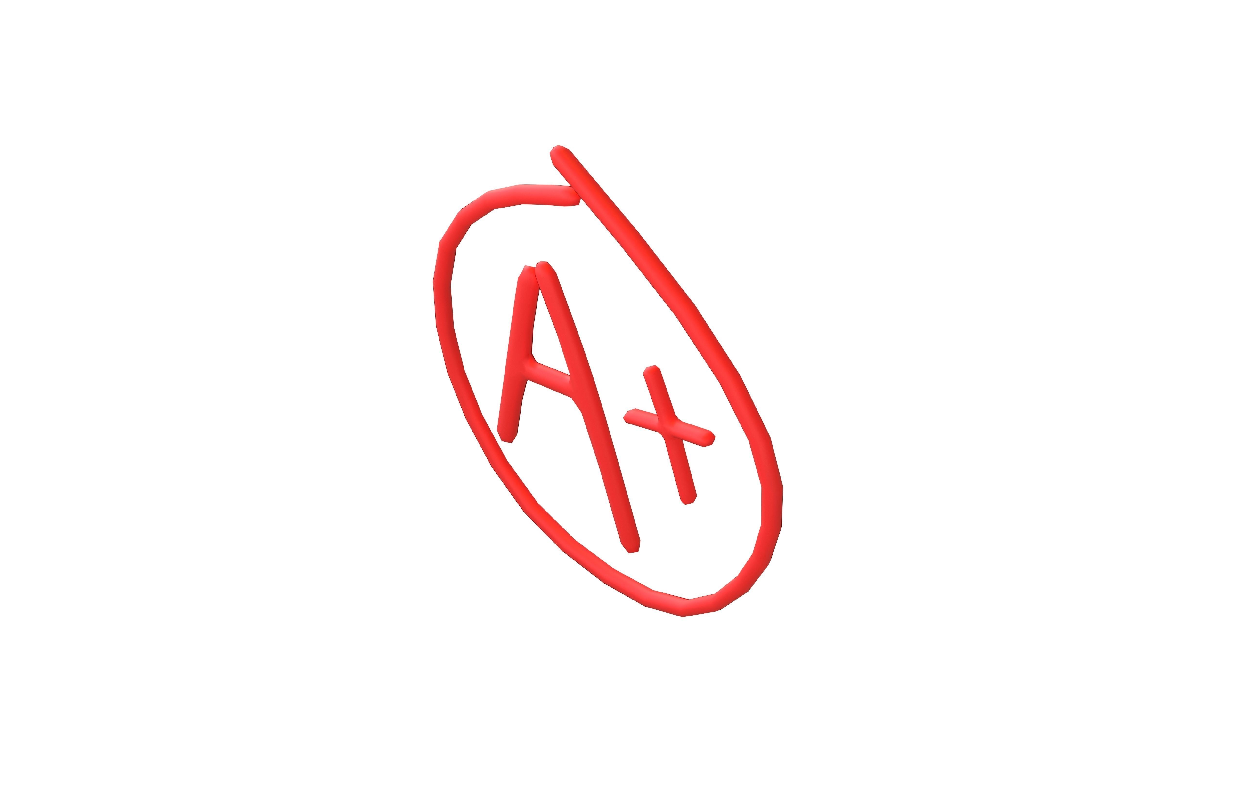 3D model Grade A Plus Symbol v1 001 VR / AR / low-poly | CGTrader