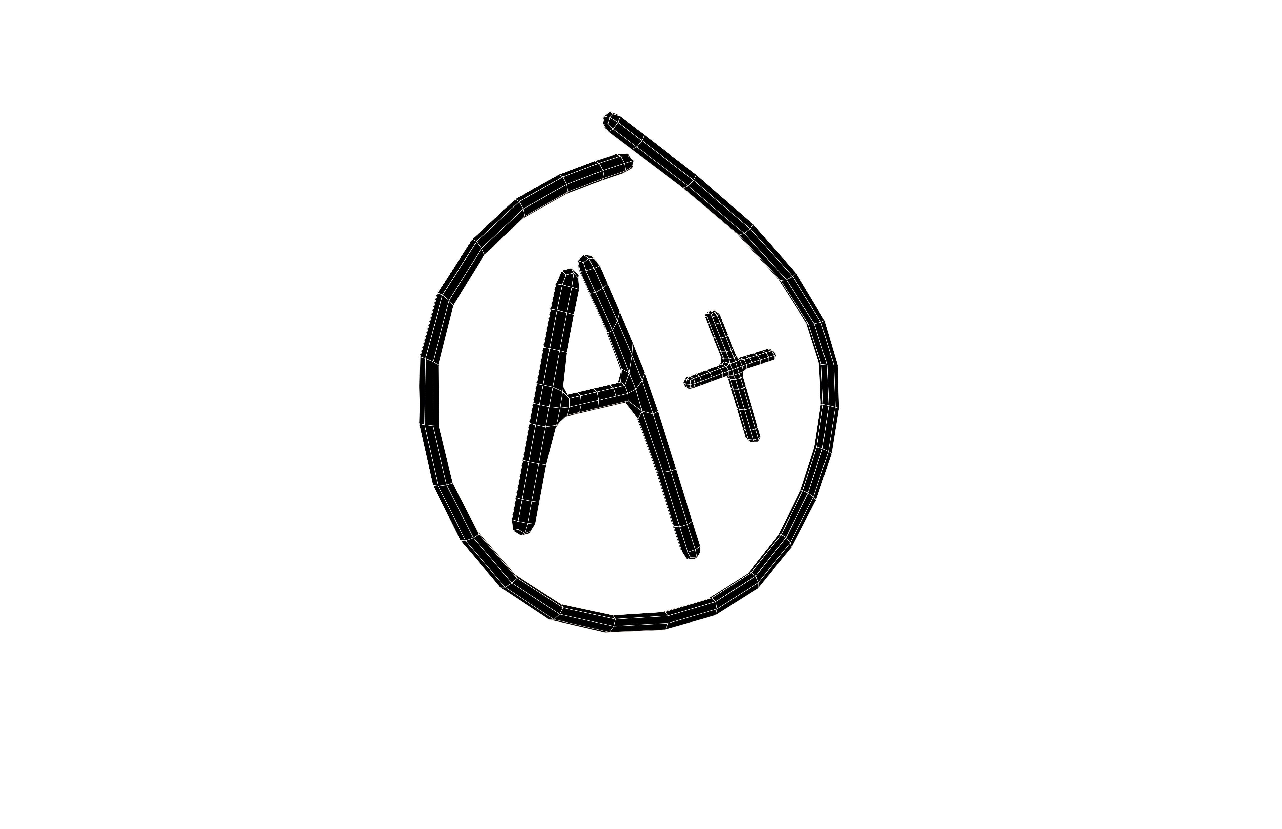 3D model Grade A Plus Symbol v1 001 VR / AR / low-poly | CGTrader