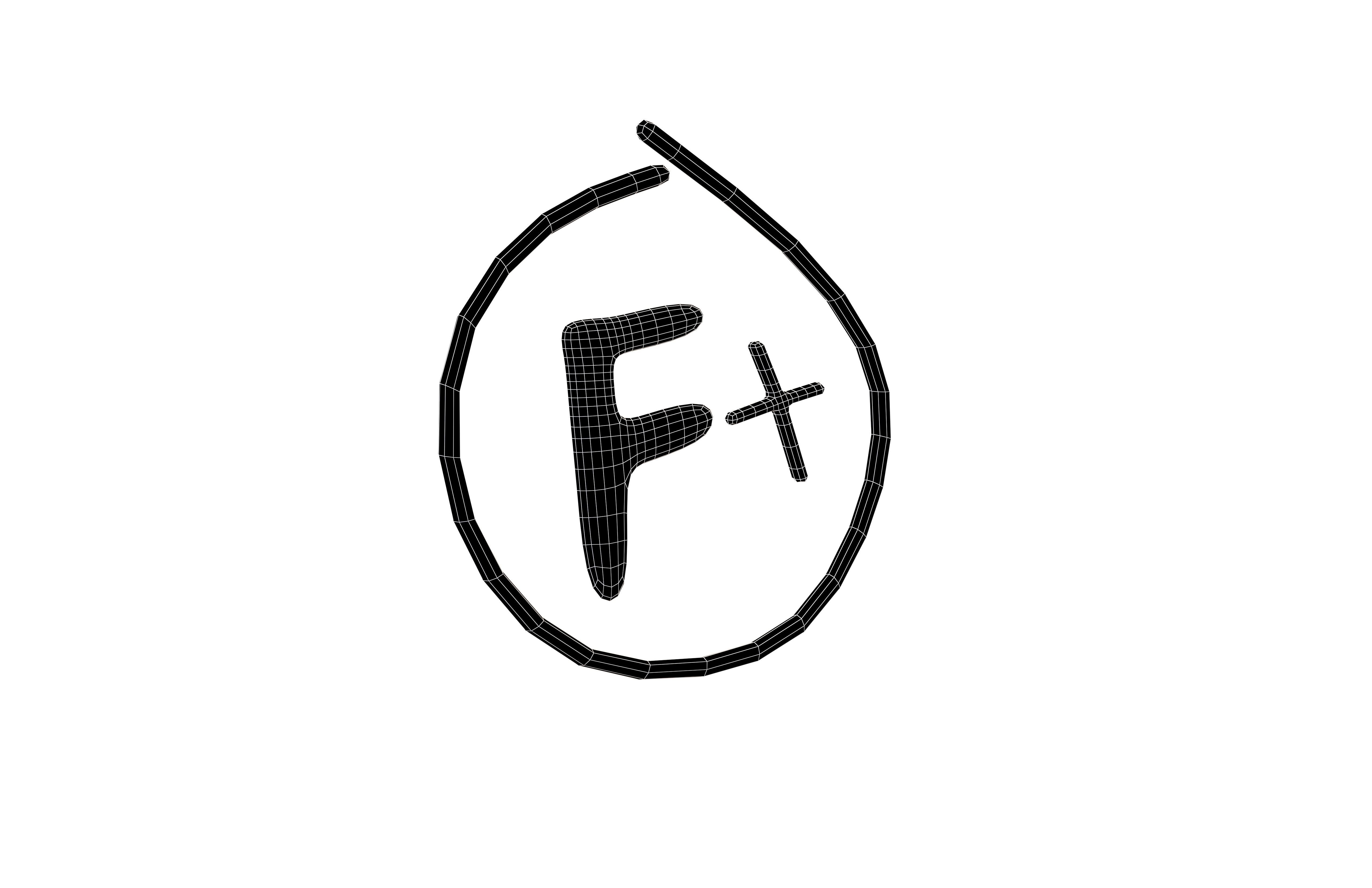 3D model Grade F Plus Symbol v1 001 VR / AR / low-poly | CGTrader