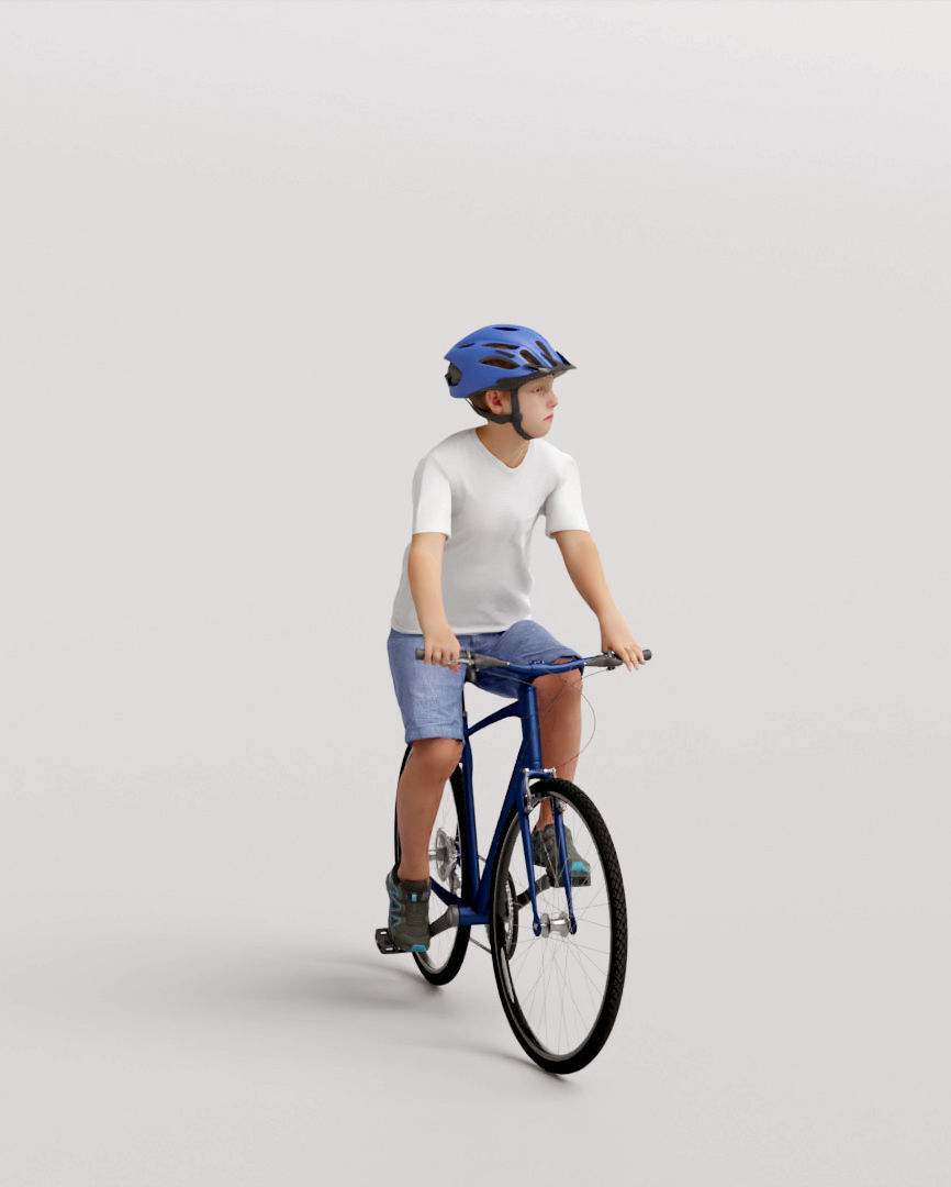 Humano Boy riding a bike 1020 3D model | CGTrader