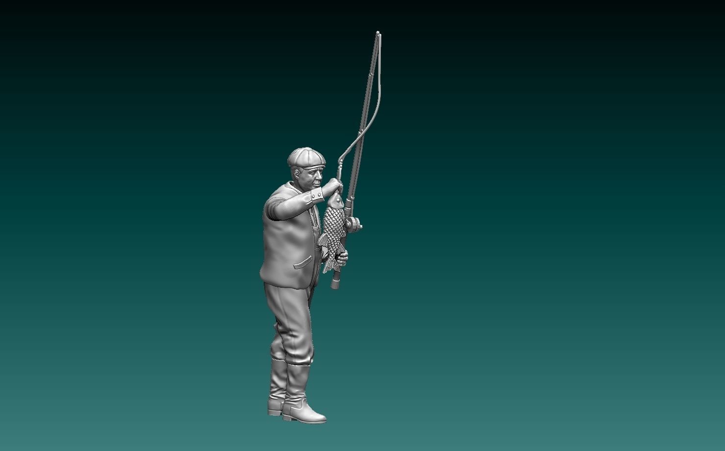 fisherman 3D model 3D printable | CGTrader