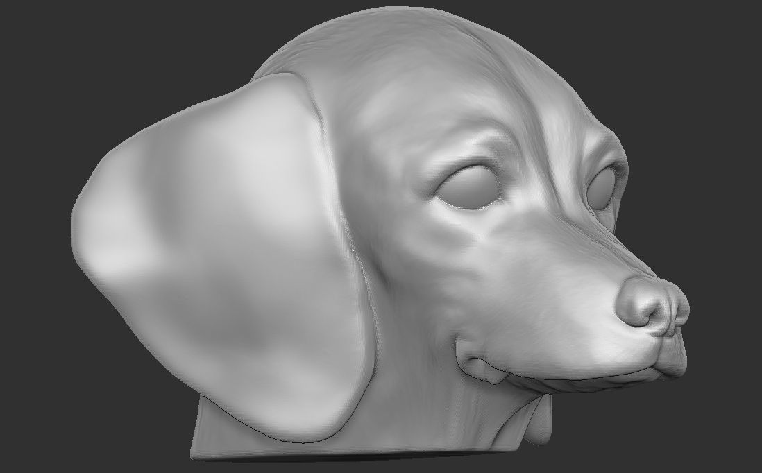 Puppy of Dachshund dog head for 3D printing 3D model 3D printable ...