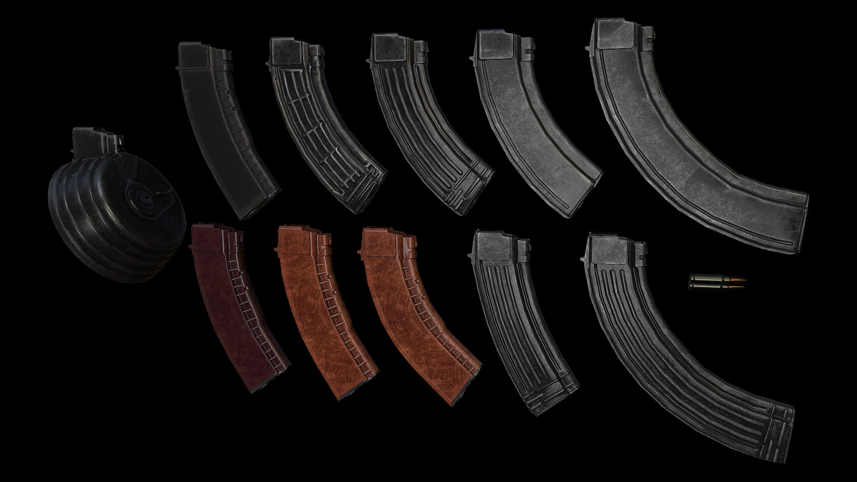 AKM and AK74 Magazines 3D model | CGTrader