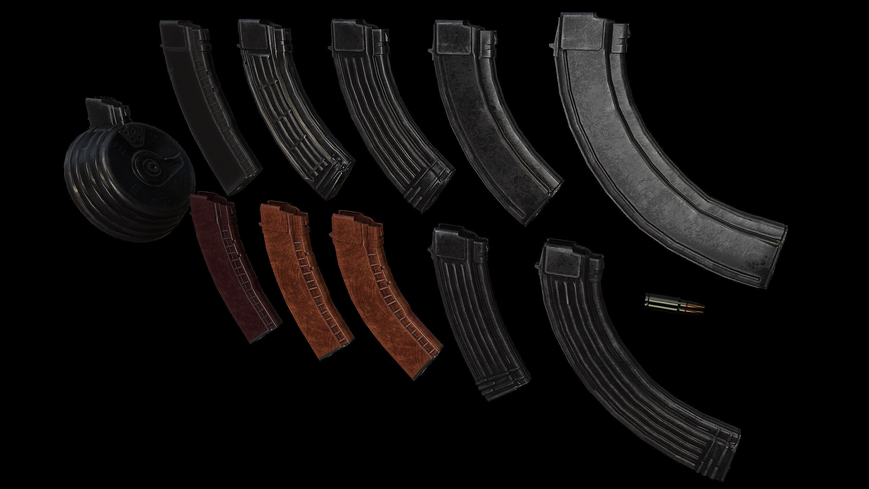 AKM and AK74 Magazines 3D model | CGTrader
