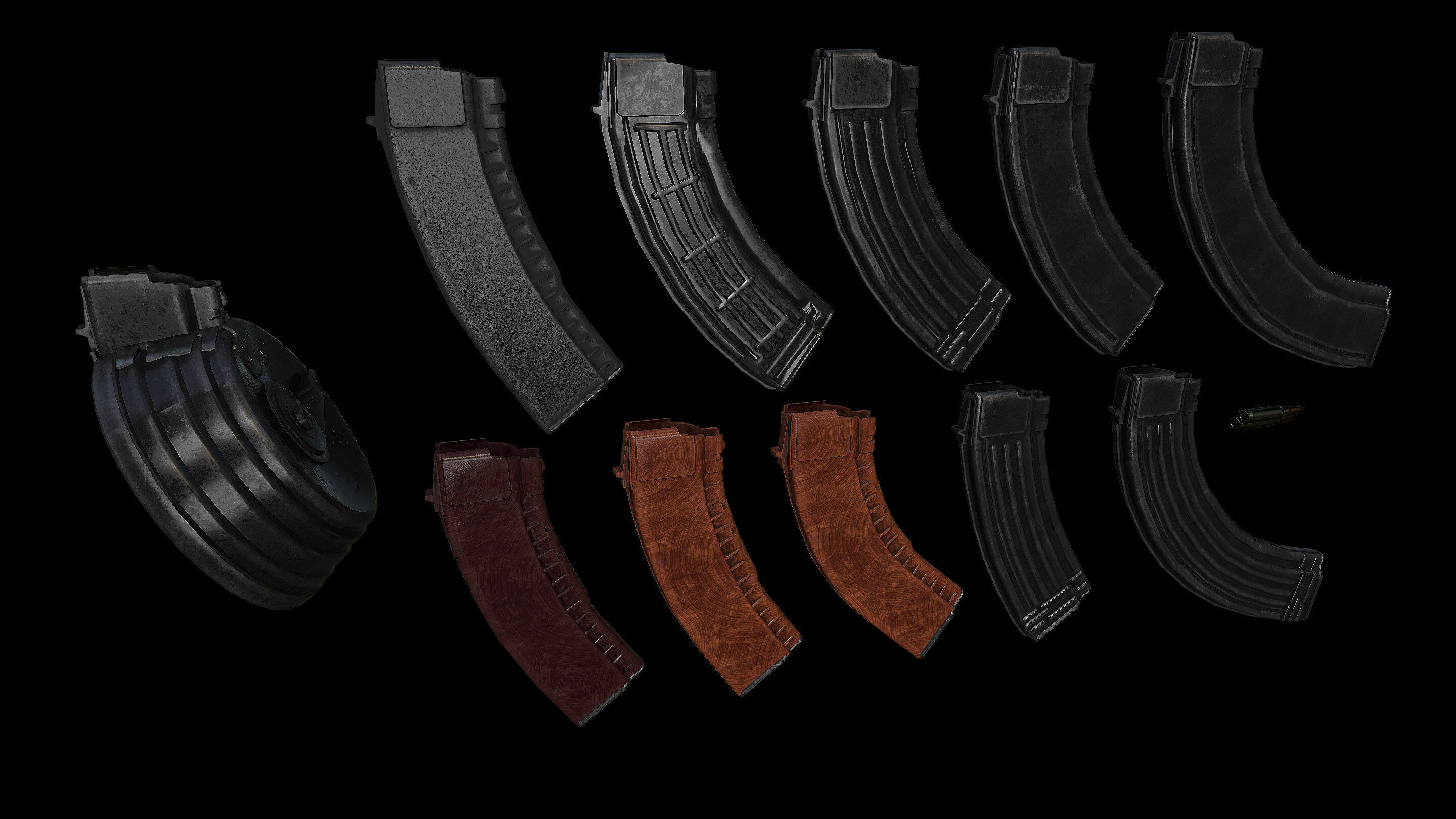 AKM and AK74 Magazines 3D model | CGTrader