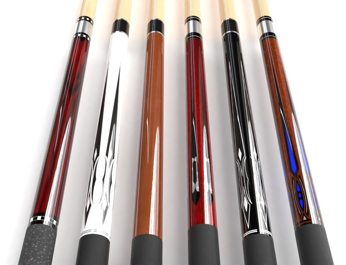 Wall cue stick rack 3D model | CGTrader