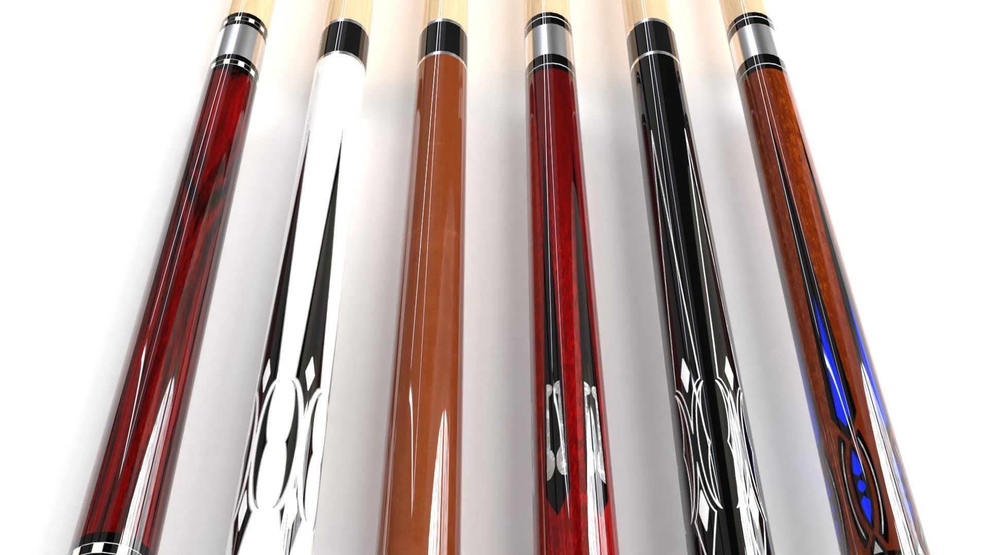 Wall cue stick rack 3D model | CGTrader