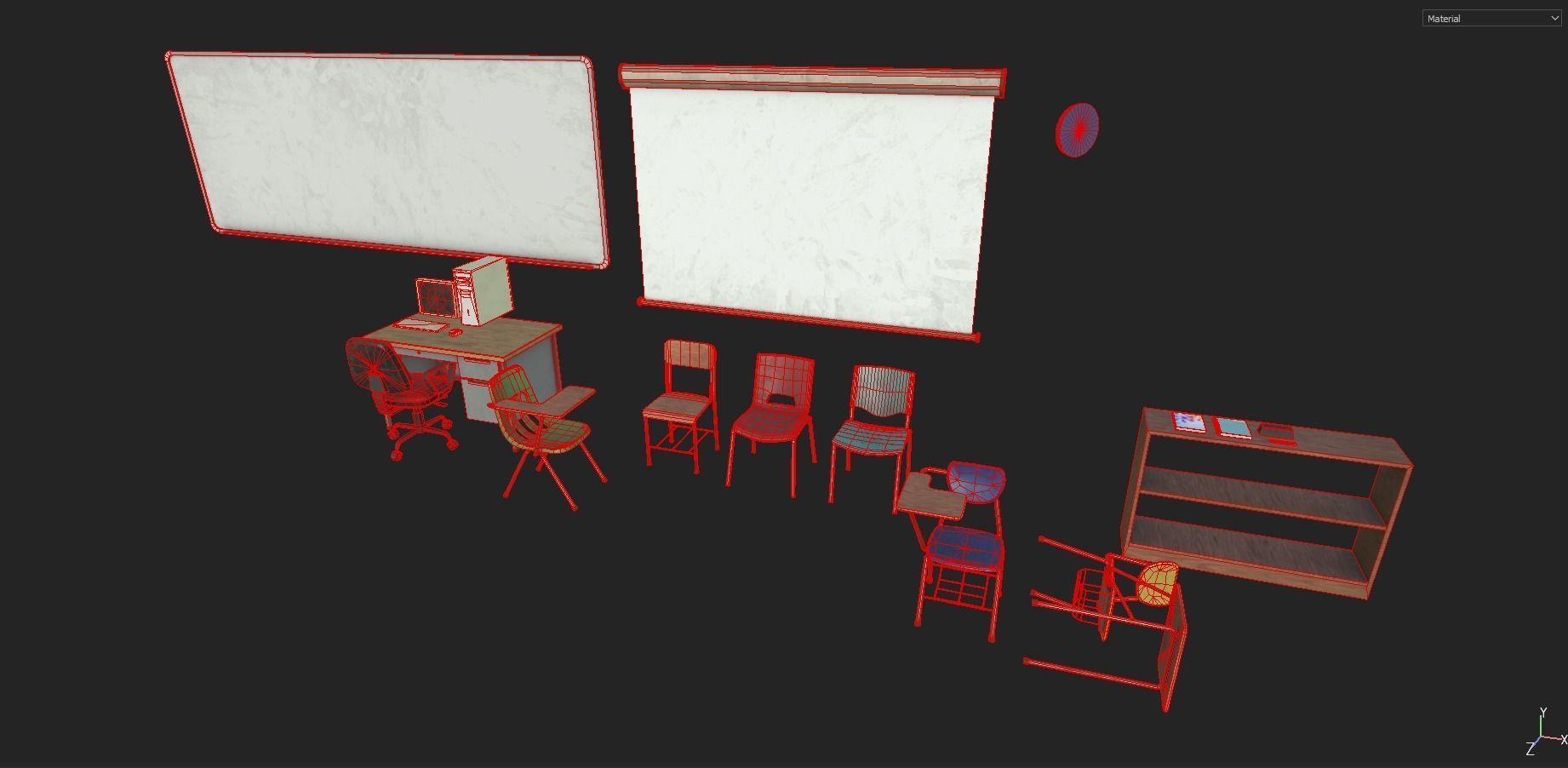 3D model Classroom Prop Pack 1 VR / AR / low-poly | CGTrader