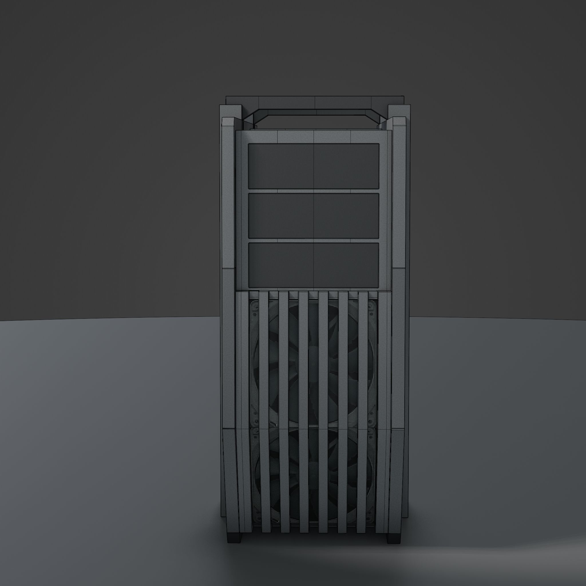 Brutalist PC Case 3D model | CGTrader