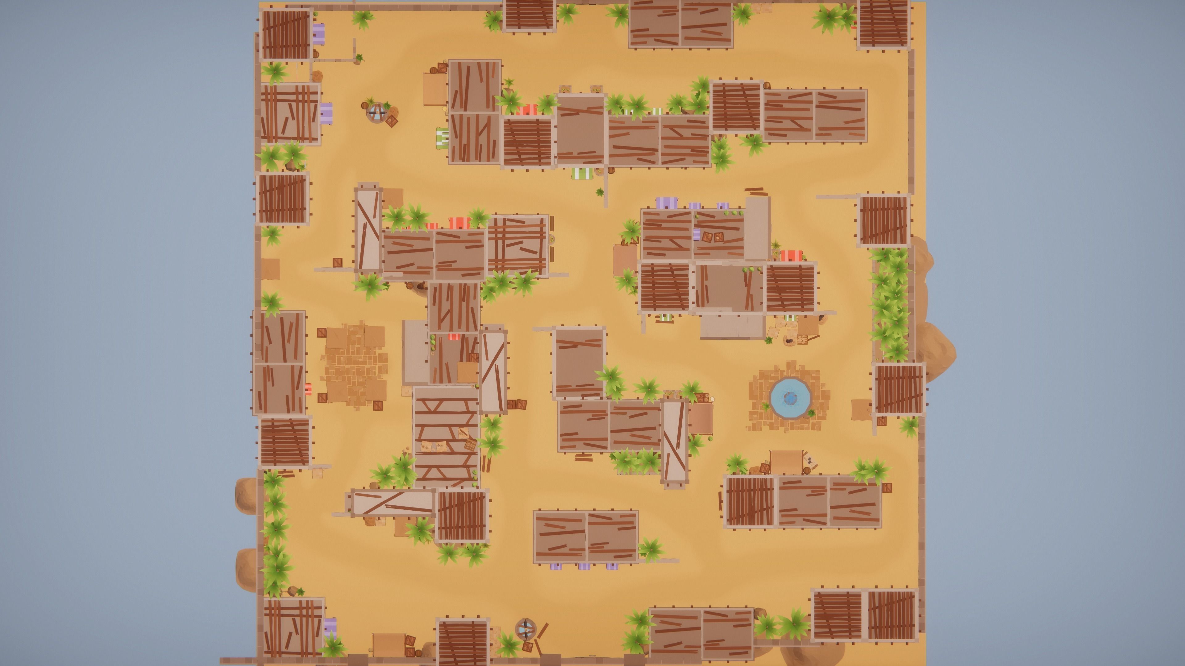 3D model Low Poly FPS Map Vol2 Shooter Desert City Map VR / AR / low ...