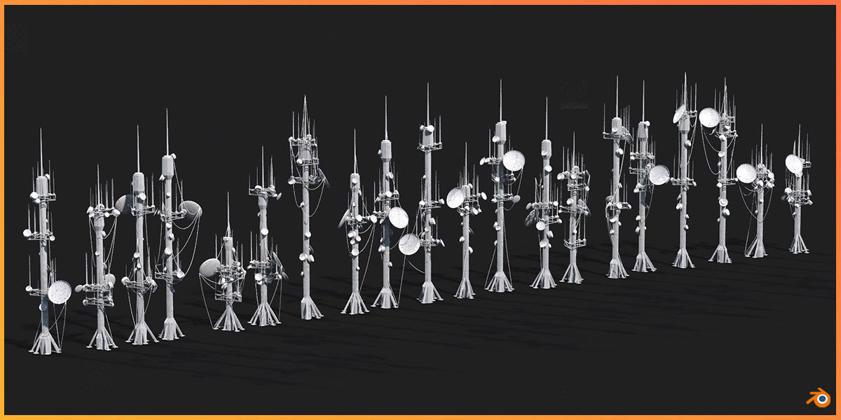 3D model Procedural Antenna Radar Generator For Blender Geometry Nodes ...