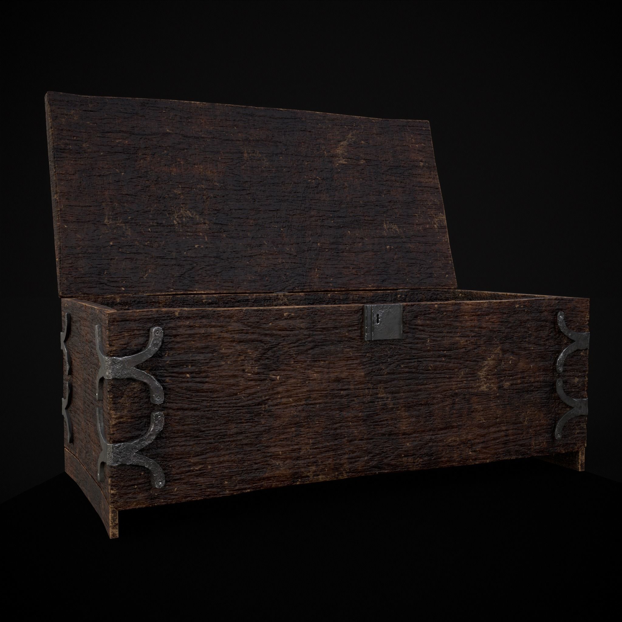 3D model Old Wooden Strong Box VR / AR / low-poly | CGTrader