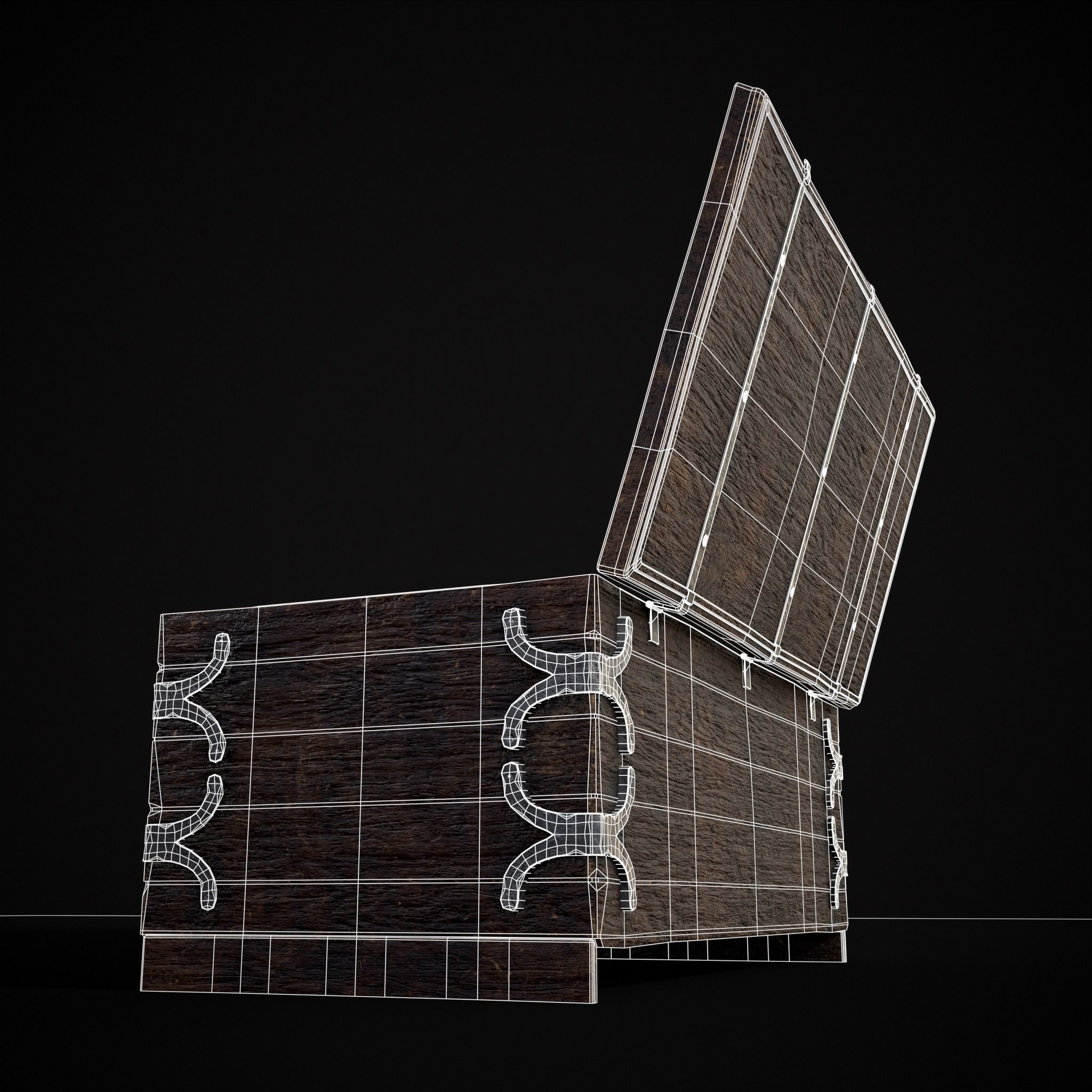 3D model Old Wooden Strong Box VR / AR / low-poly | CGTrader