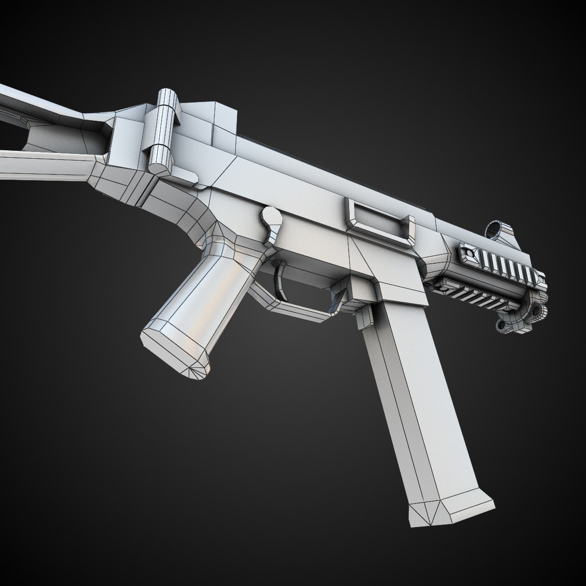 UMP45 Submachine gun 3D Model Game ready .max .obj .fbx .lwo .lw .lws ...