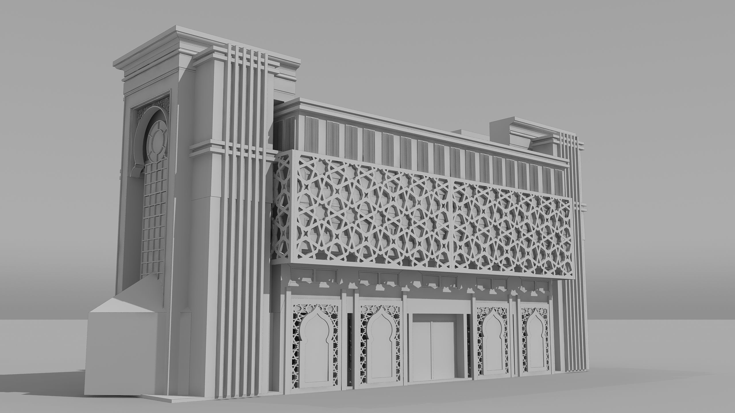 0167 - Islamic Facade Building 3D model | CGTrader