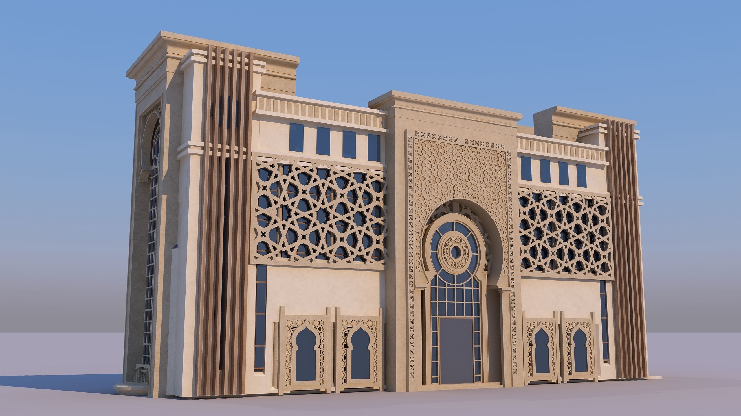 0167 - Islamic Facade Building 3D model | CGTrader