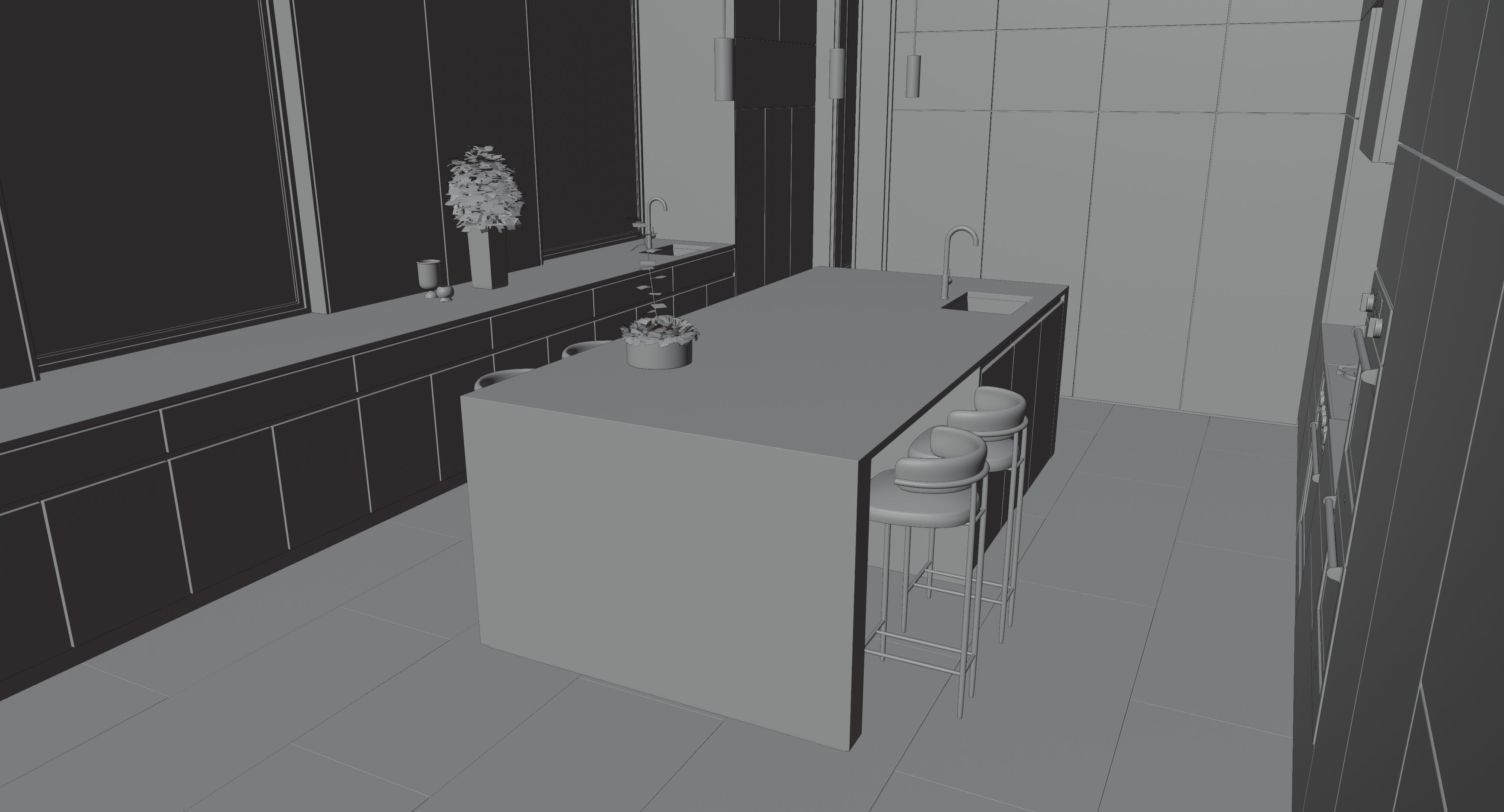 Luxury Modern Kitchen - Blender edition 3D model | CGTrader