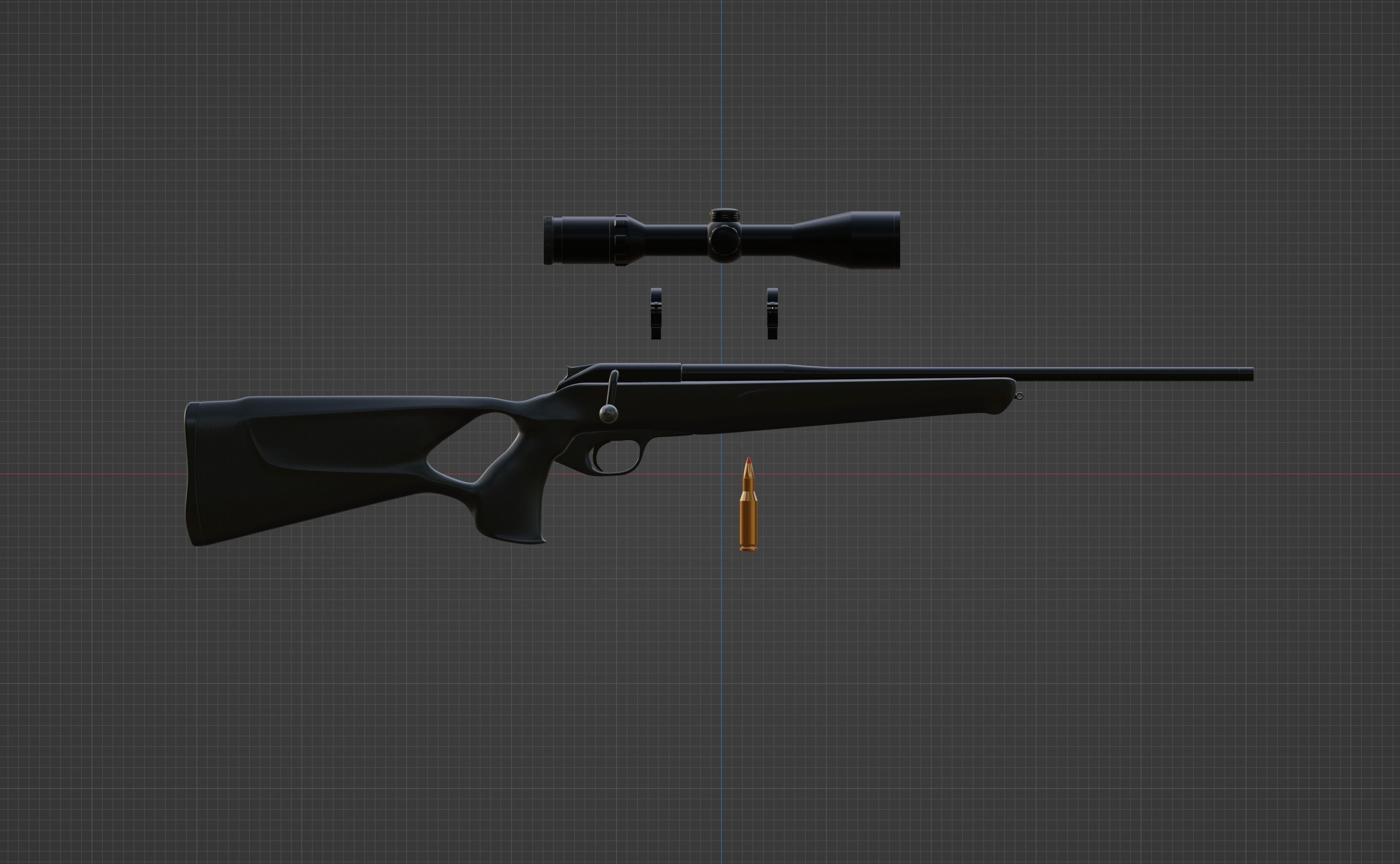Detailed hunting rifle with scope 3D model | CGTrader