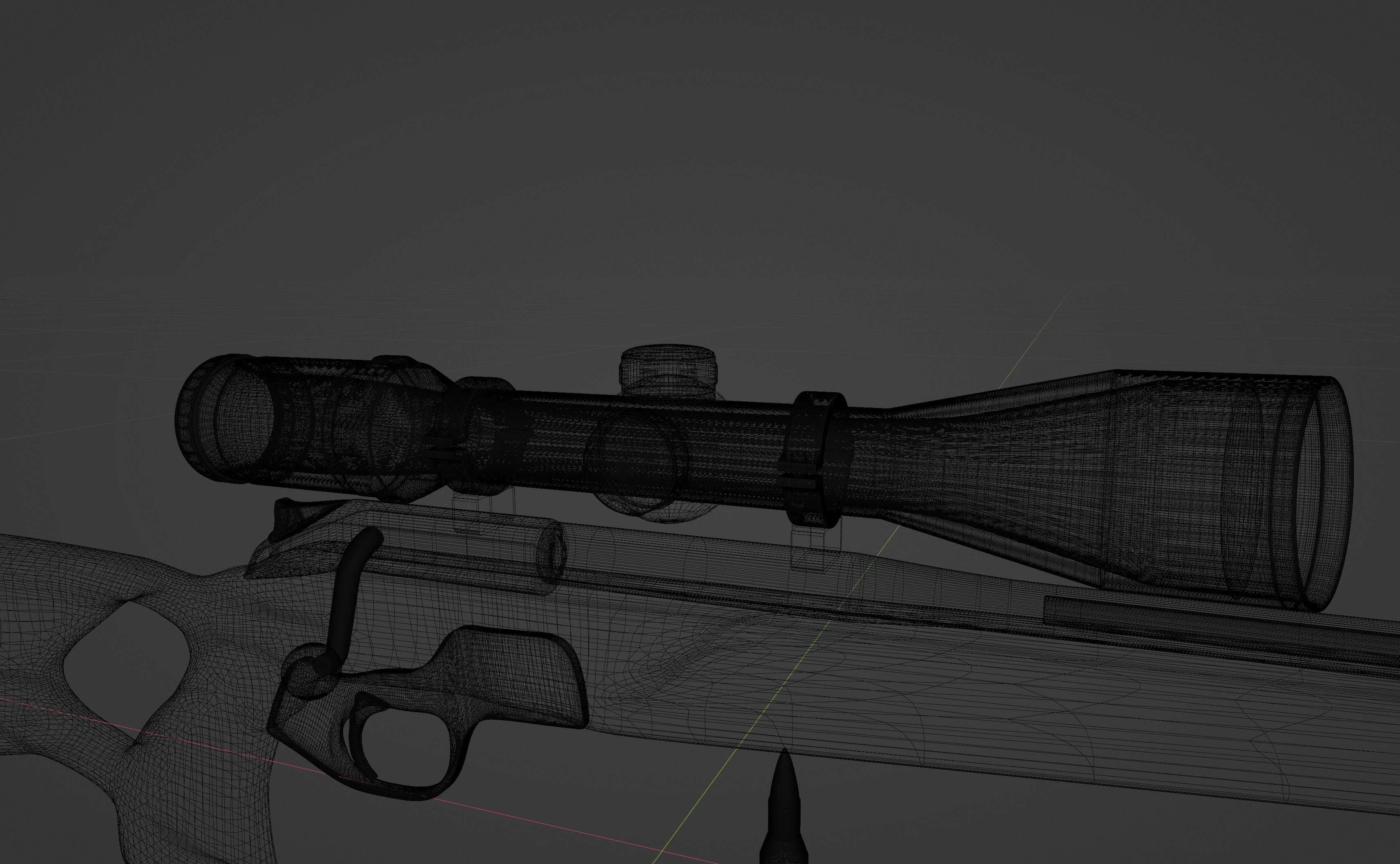 Detailed hunting rifle with scope 3D model | CGTrader