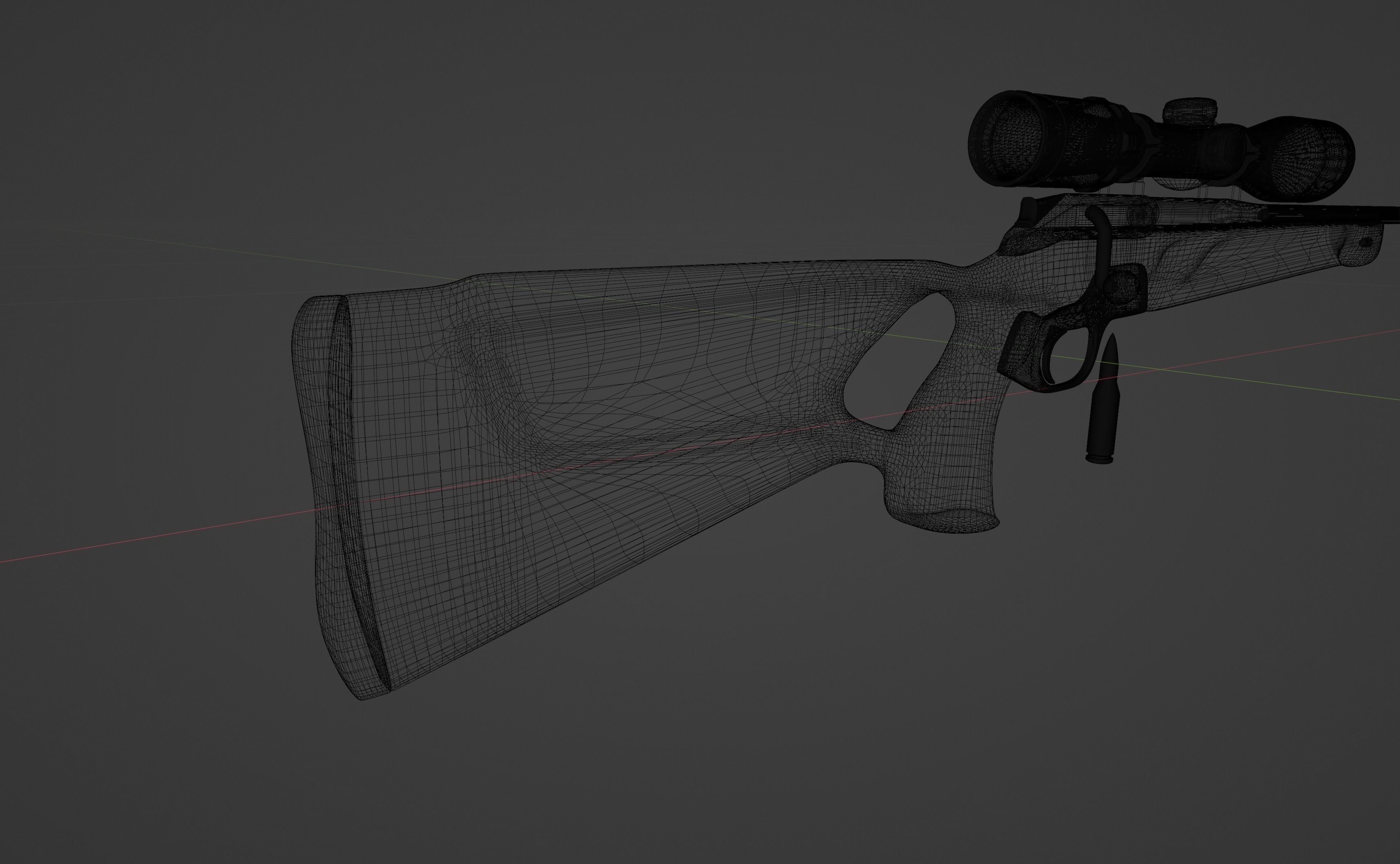 Detailed hunting rifle with scope 3D model | CGTrader