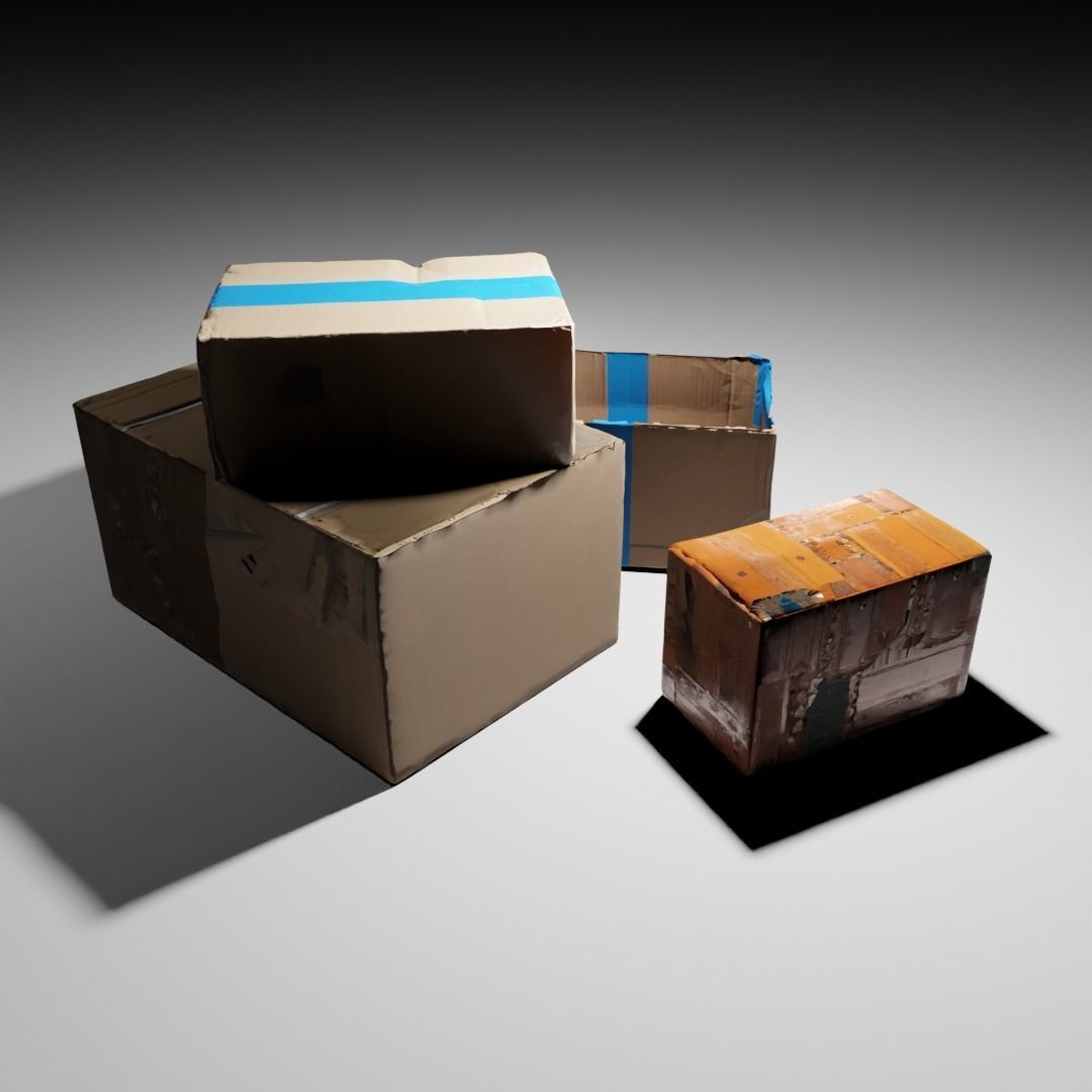 Realistic Boxes free 3D model | CGTrader
