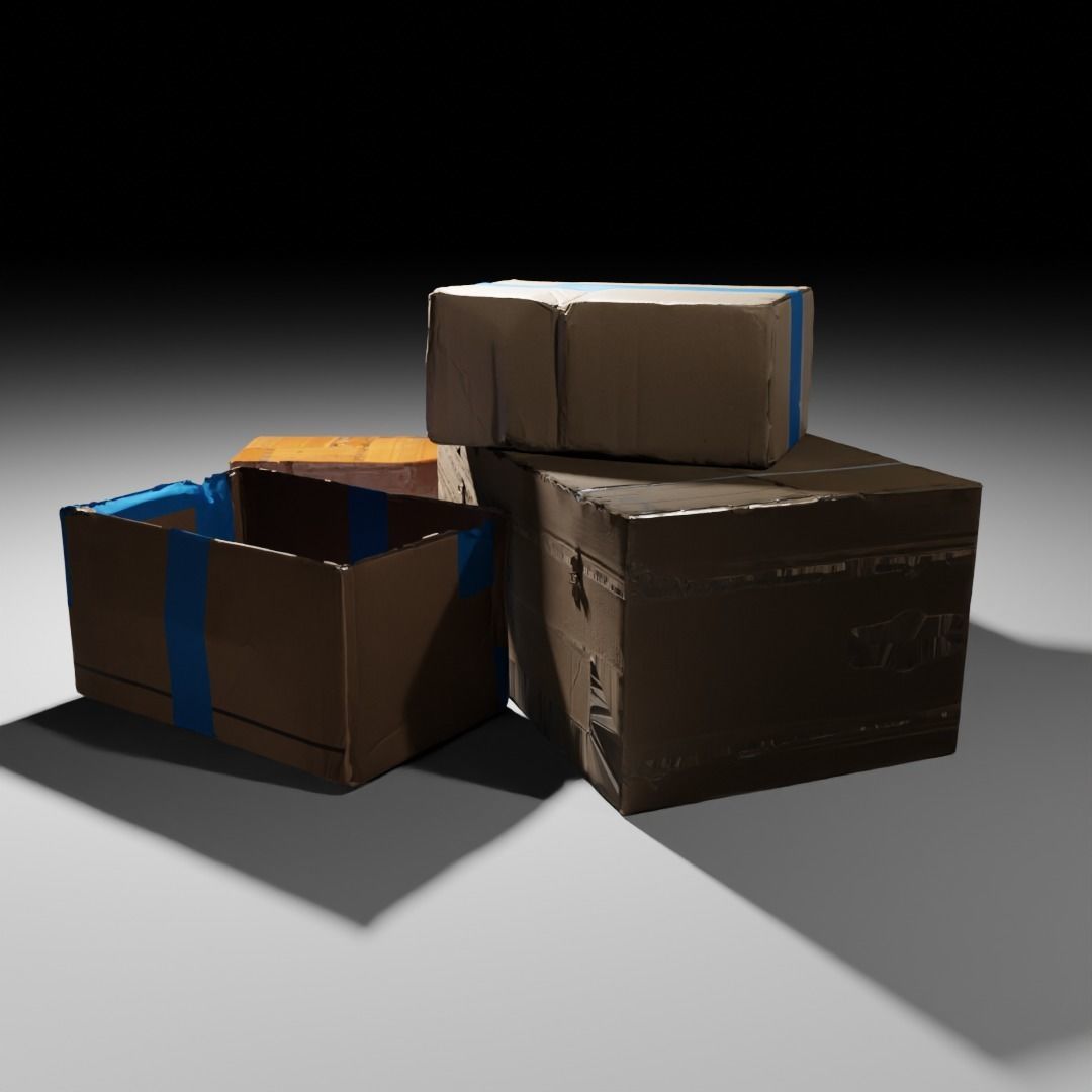Realistic Boxes free 3D model | CGTrader