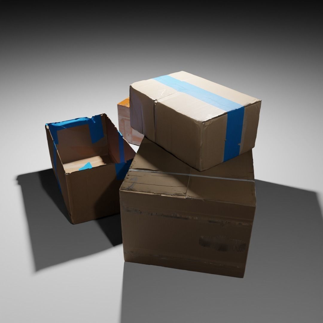 Realistic Boxes free 3D model | CGTrader