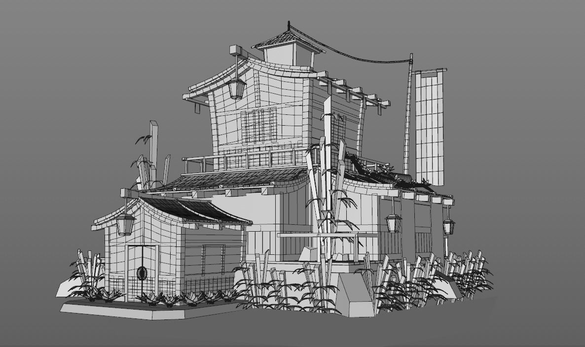 3D model Samurai House Low poly VR / AR / low-poly | CGTrader
