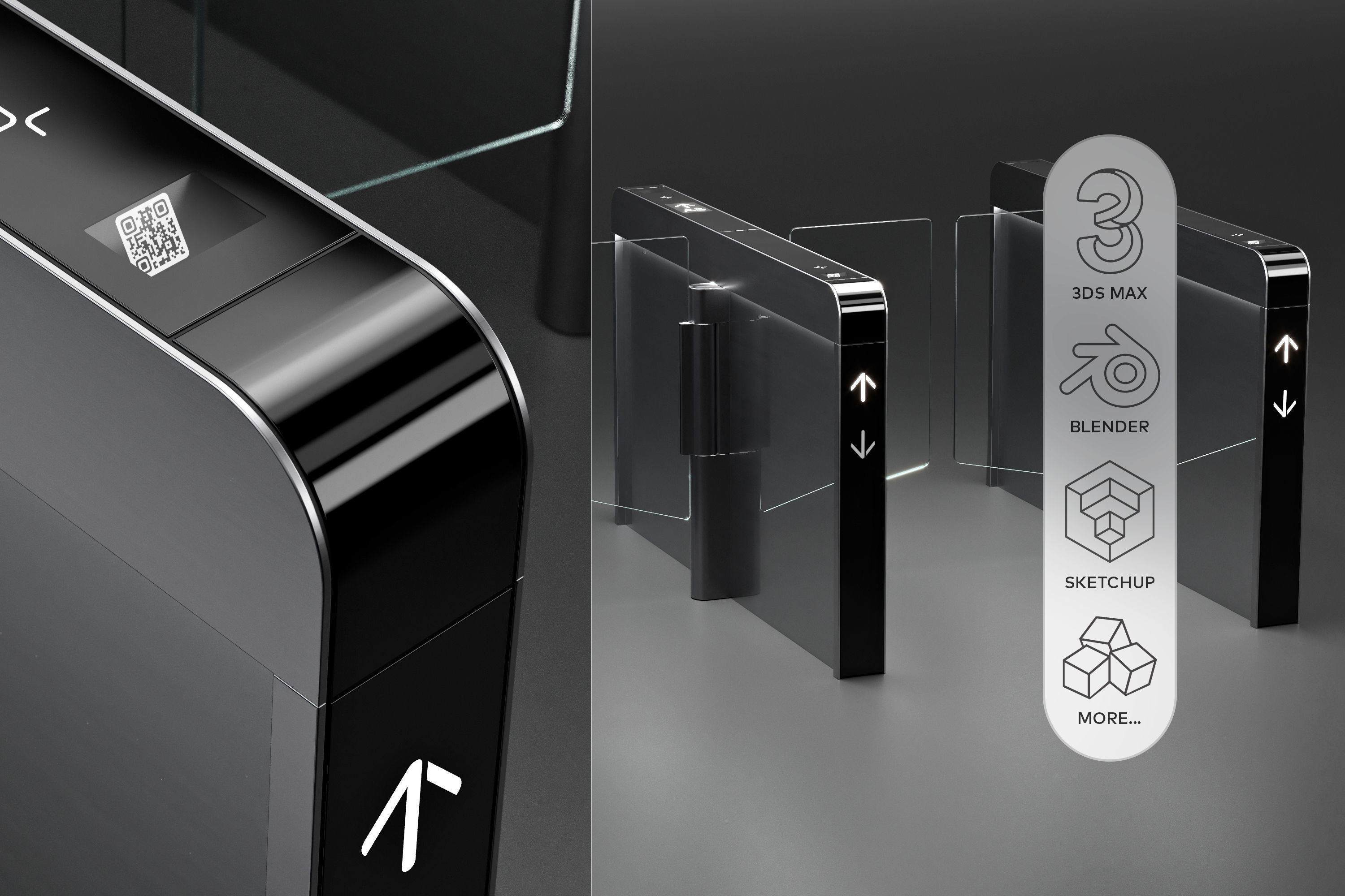 Kone Turnstile 1000 3D model | CGTrader