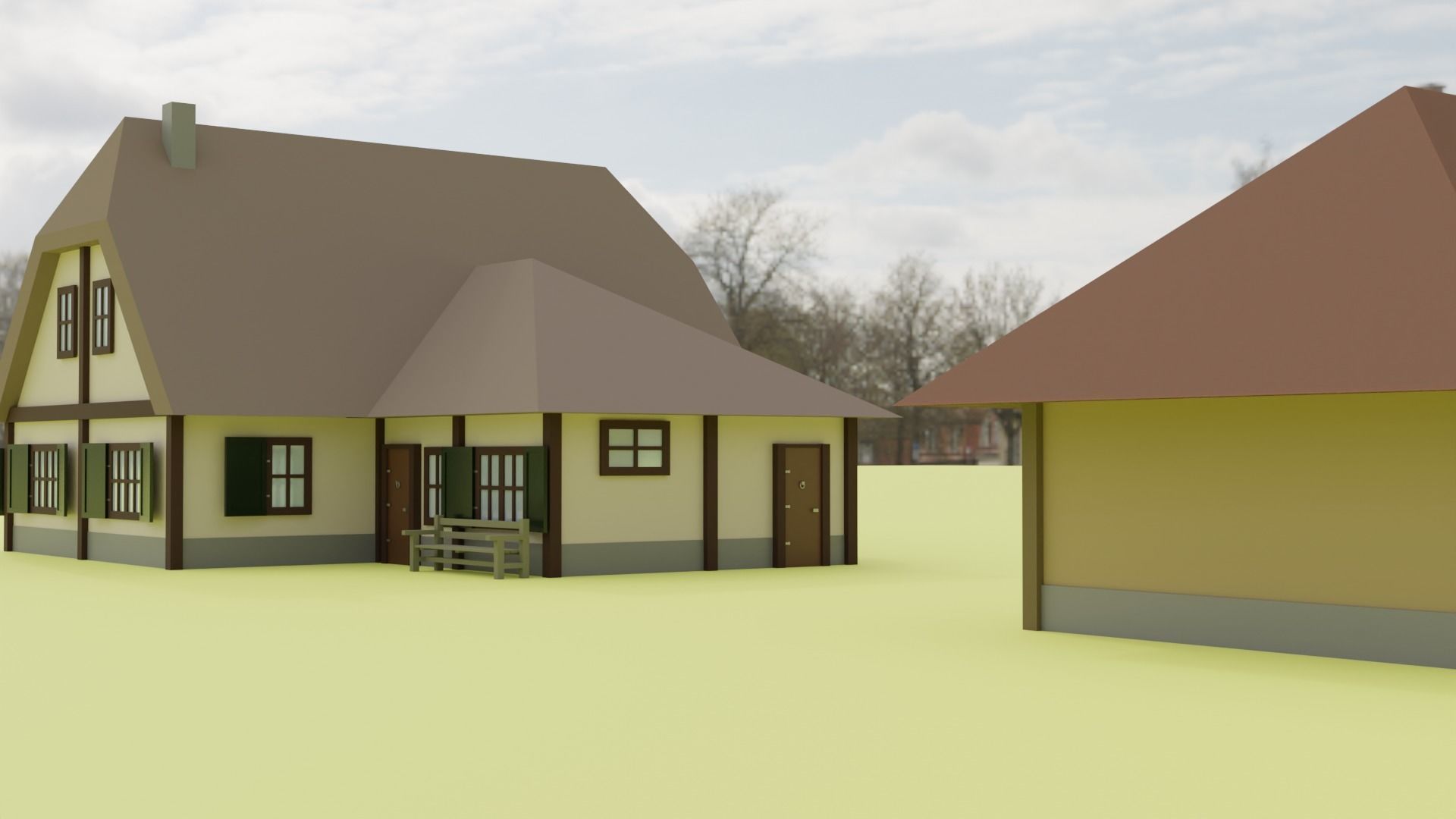 3D model Simple Lowpoly Old House VR / AR / low-poly | CGTrader