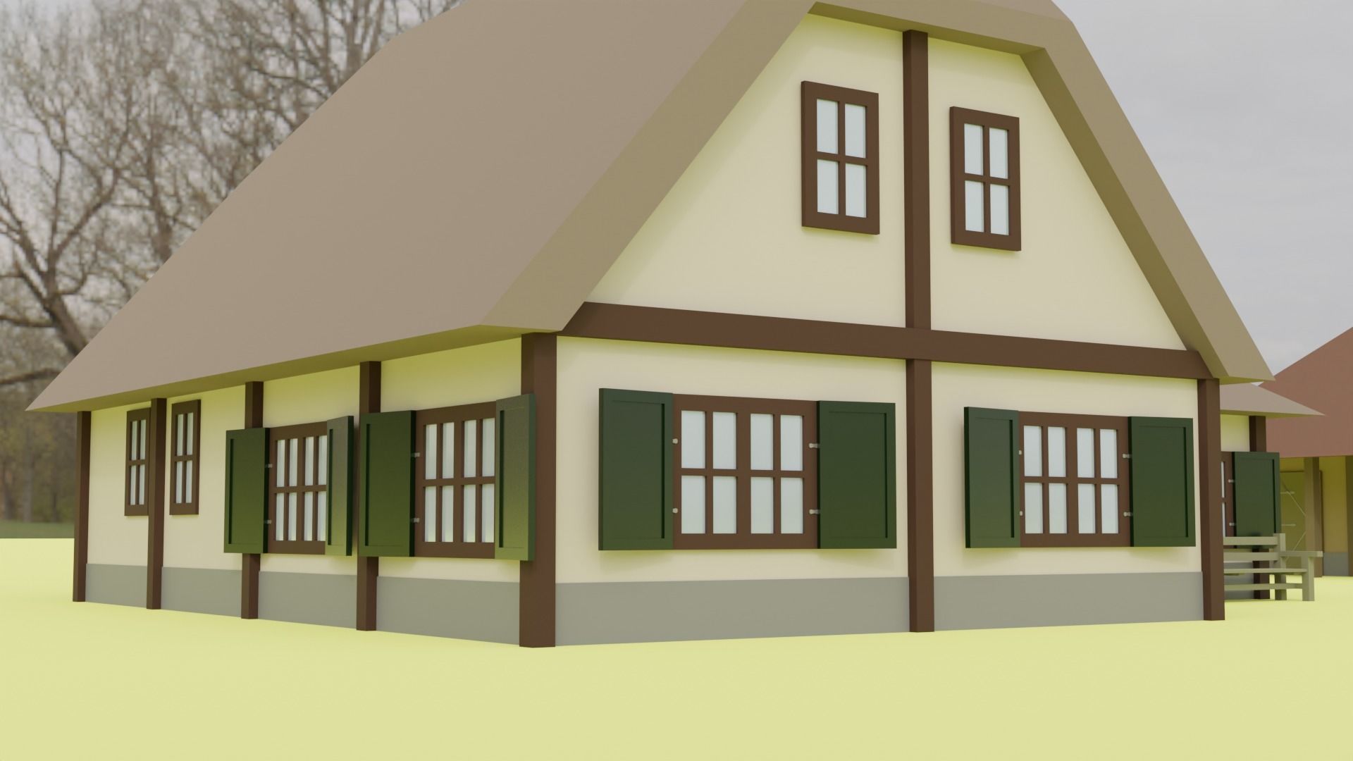 3D model Simple Lowpoly Old House VR / AR / low-poly | CGTrader