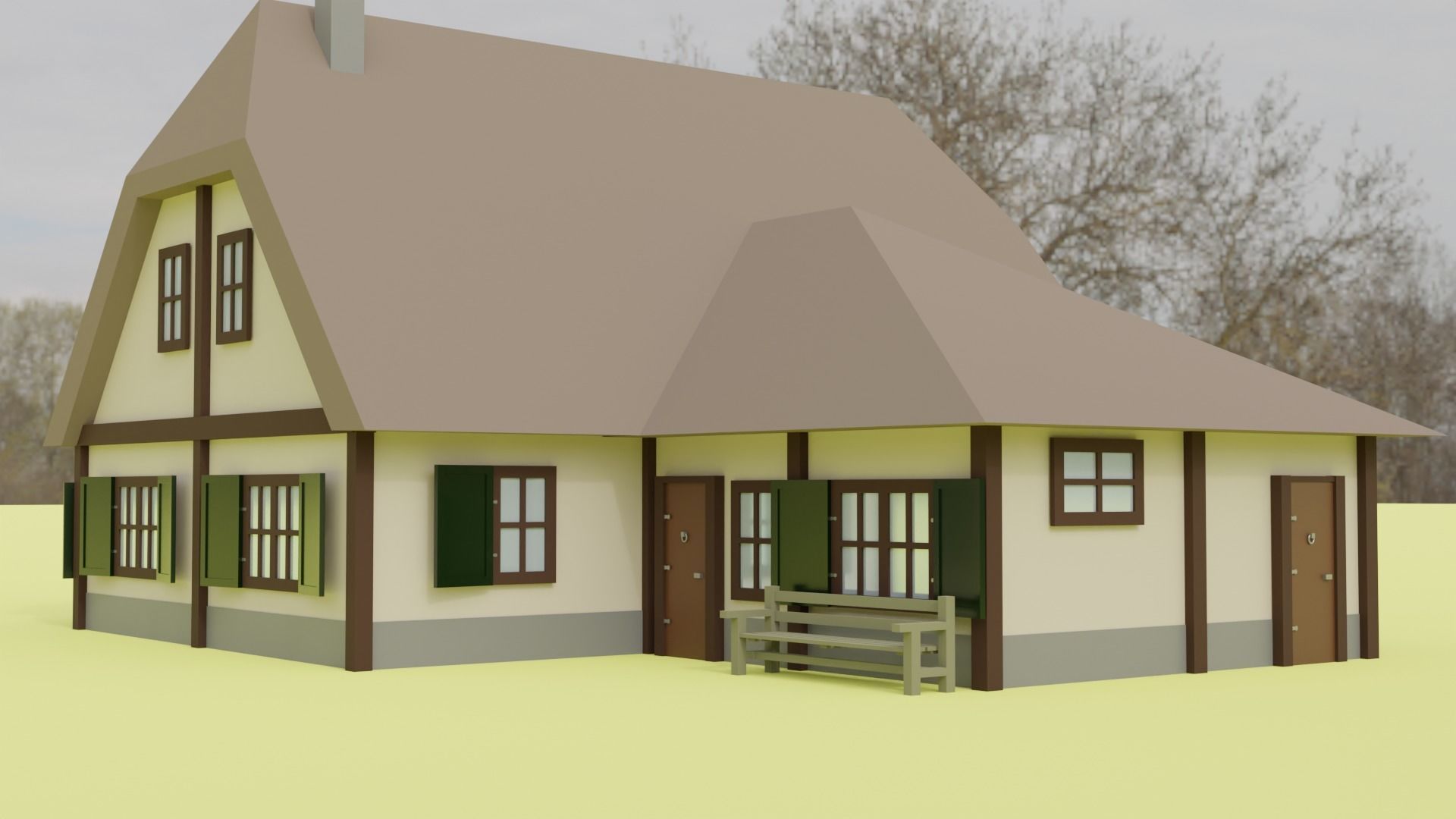 3D model Simple Lowpoly Old House VR / AR / low-poly | CGTrader